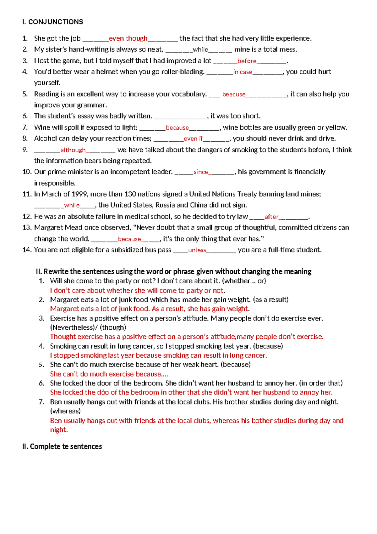 Conjunctions II: Sentence Structure and Rewriting Techniques - Studocu