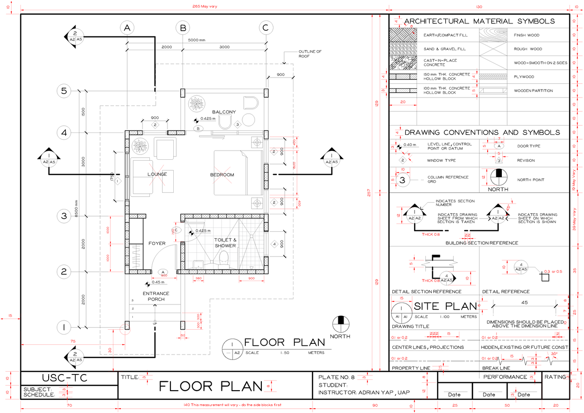 Plate-09- Floor PLAN - plate 09 drafting - 1 UP 2 3 900 2000 3000 5000 ...