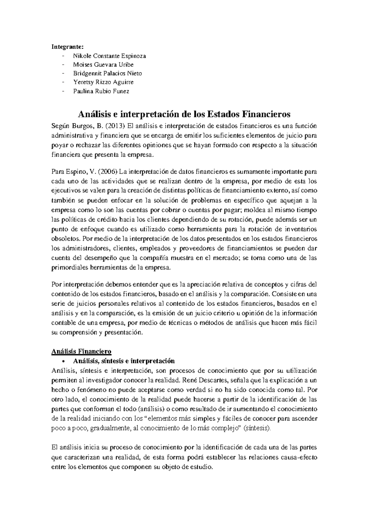 Análisis e Interpretación de Estados Financieros: Estudio Completo - Studocu