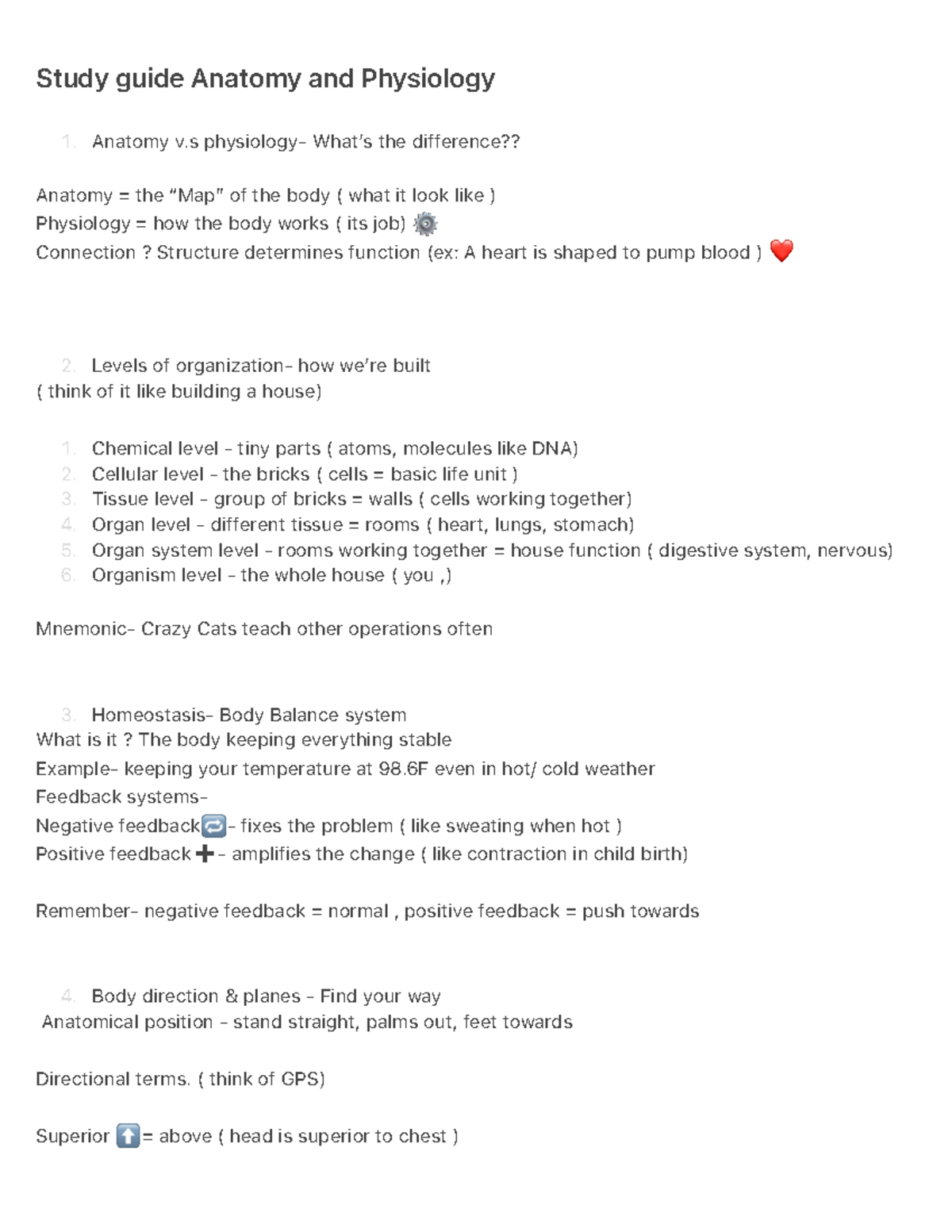 Anatomy & Physiology Study Guide - Course Code XYZ101 - Studocu