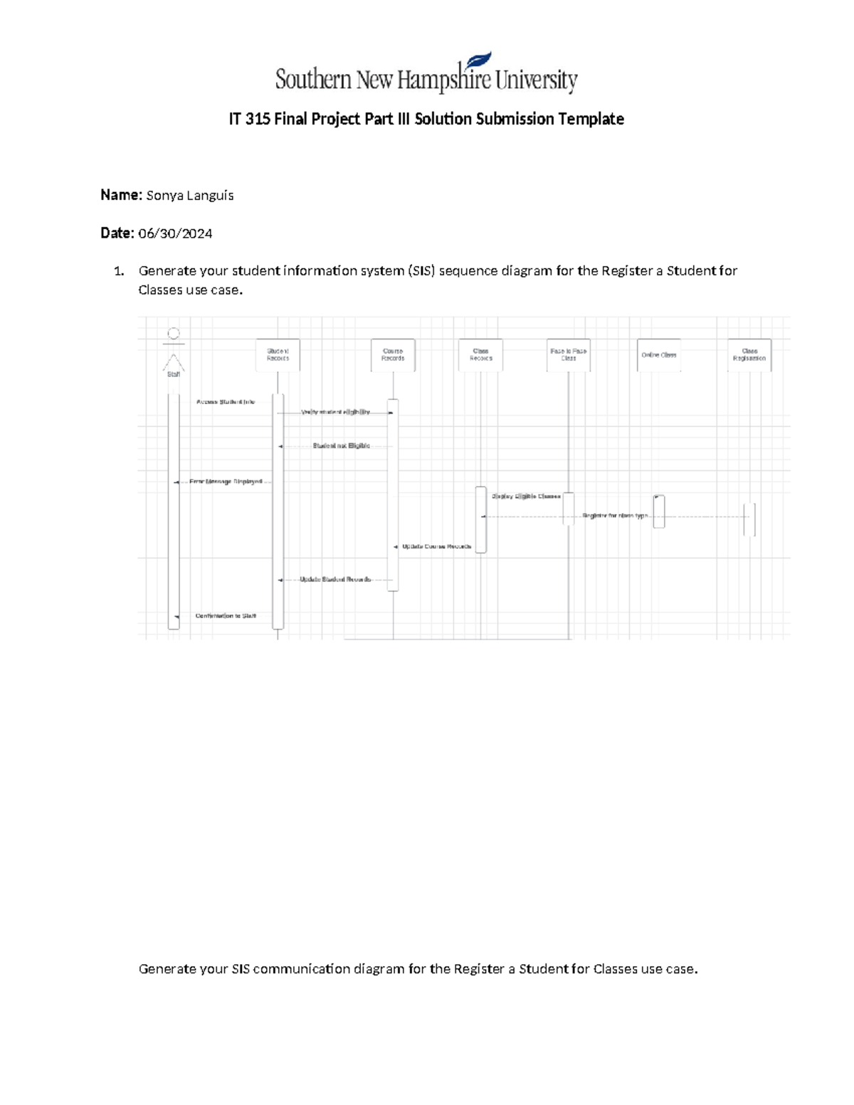 IT 315 Final Project Part III Solution and Reflection Summary - Studocu