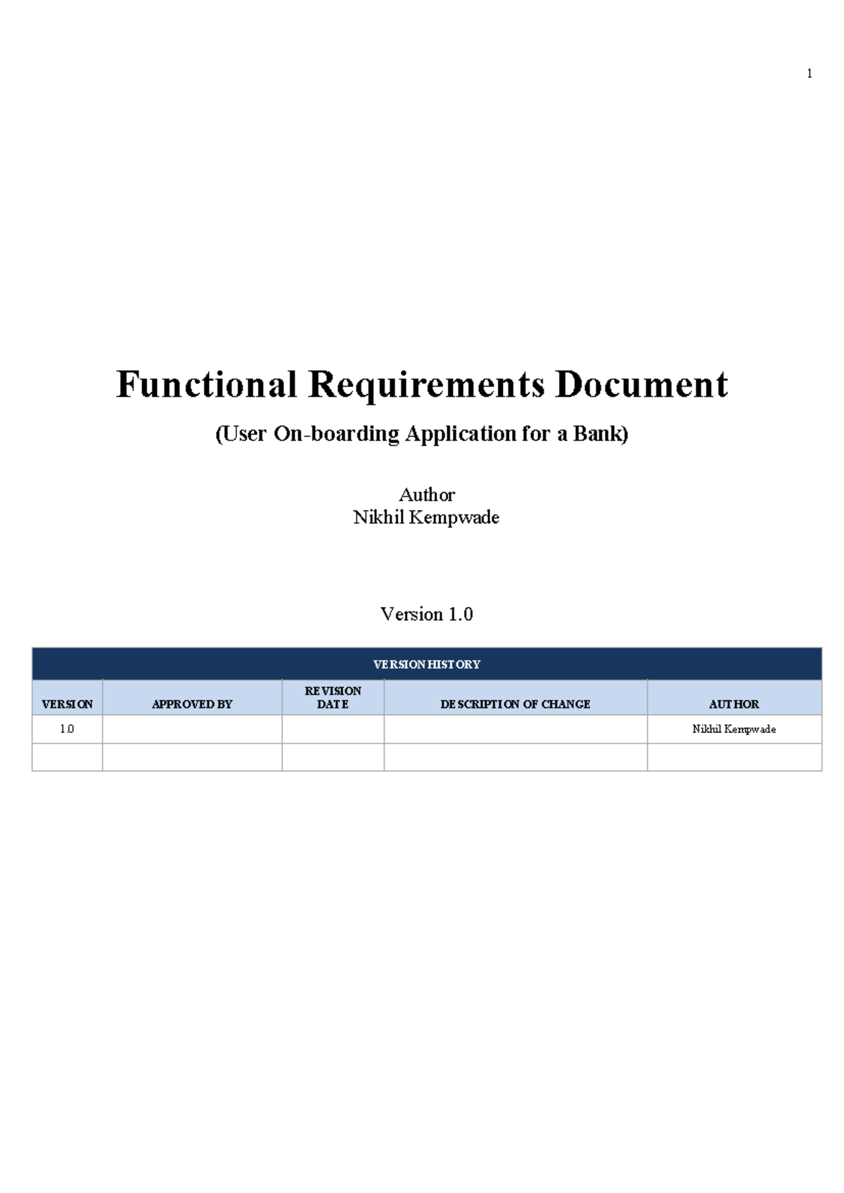 User Onboarding Application FRD (Functional Requirements Document) - Studocu