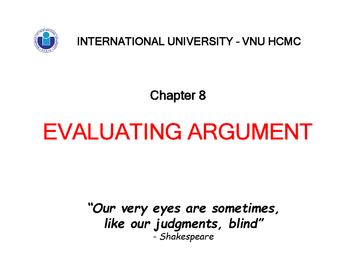 Chapter 8 critical thinking course - INTERNATIONAL UNIVERSITY – VNU ...
