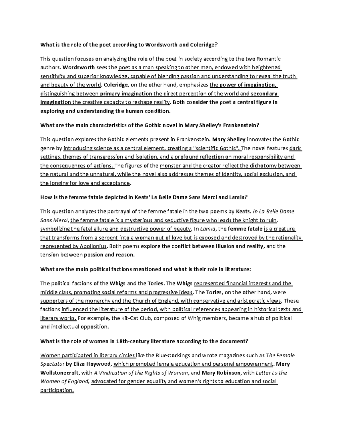 Analysis of the Role of Poets and Gothic Elements in Literature (ENG ...