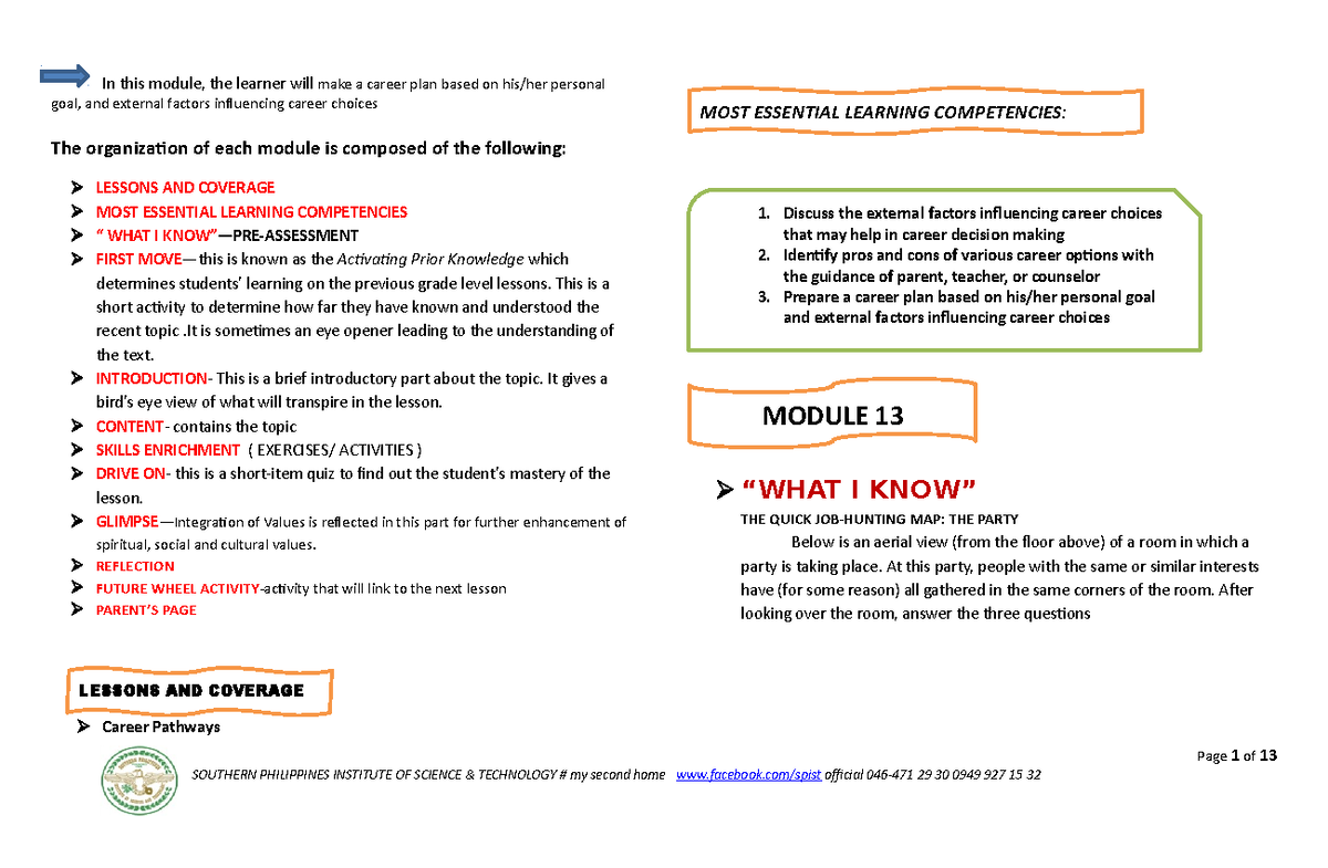 Module 13: Career Planning and Decision Making Strategies - Studocu