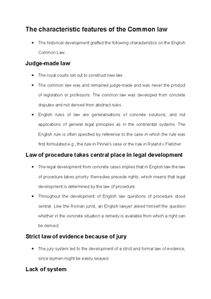 The historical development of English Common Law - English common law ...