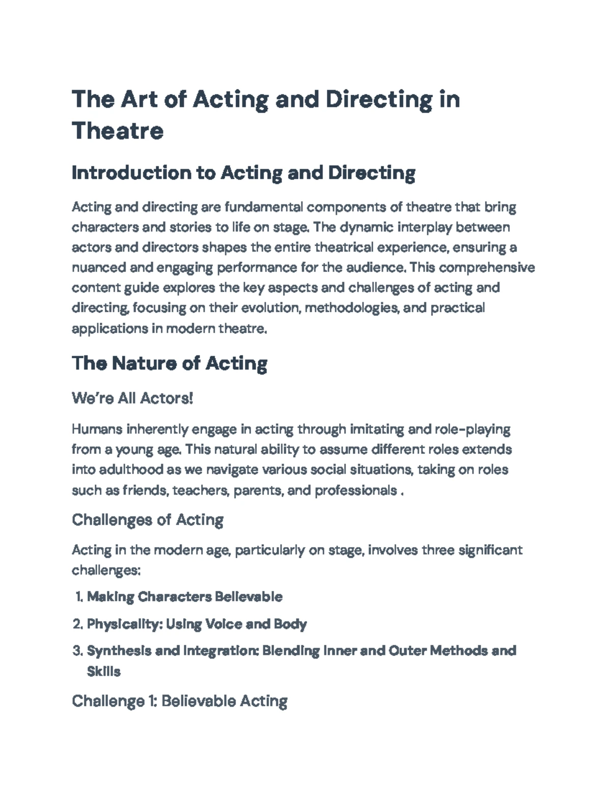 THEA 131 - Theatre Appreciation: The Vital Role of the Audience - Studocu