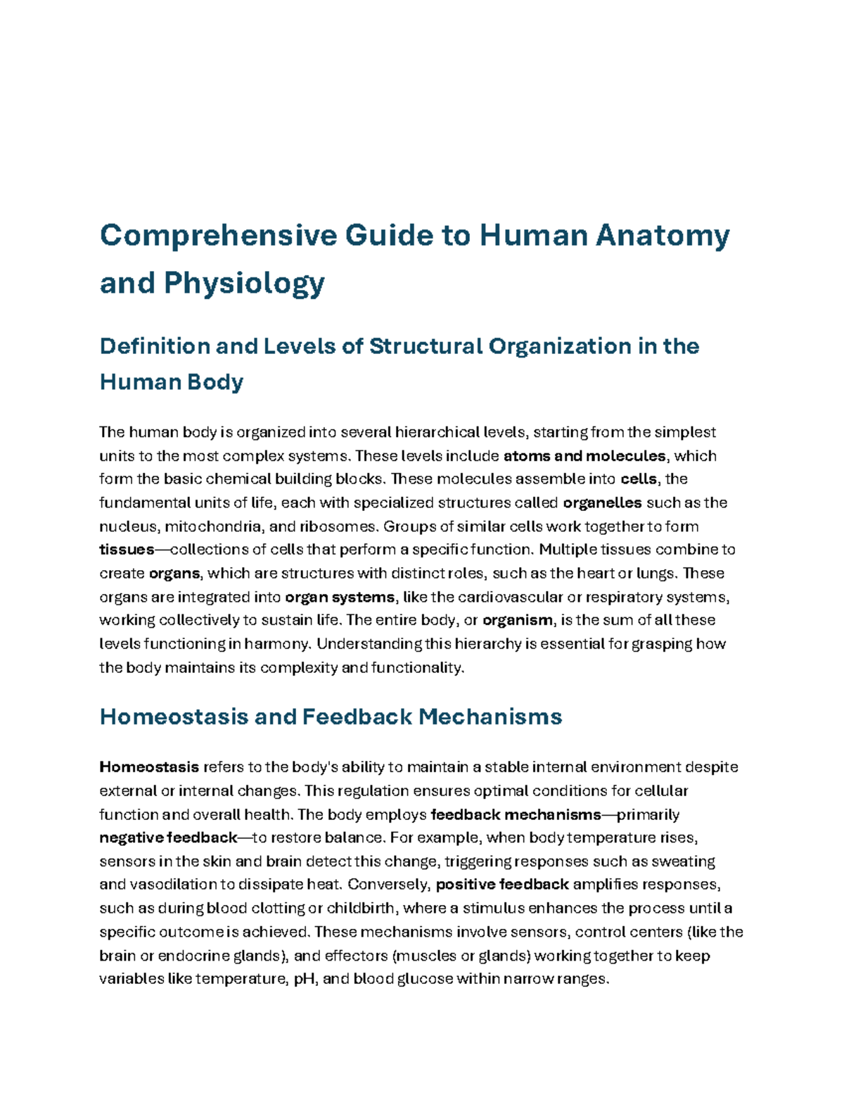 Comprehensive Guide to Human Anatomy & Physiology: Structure & Function ...