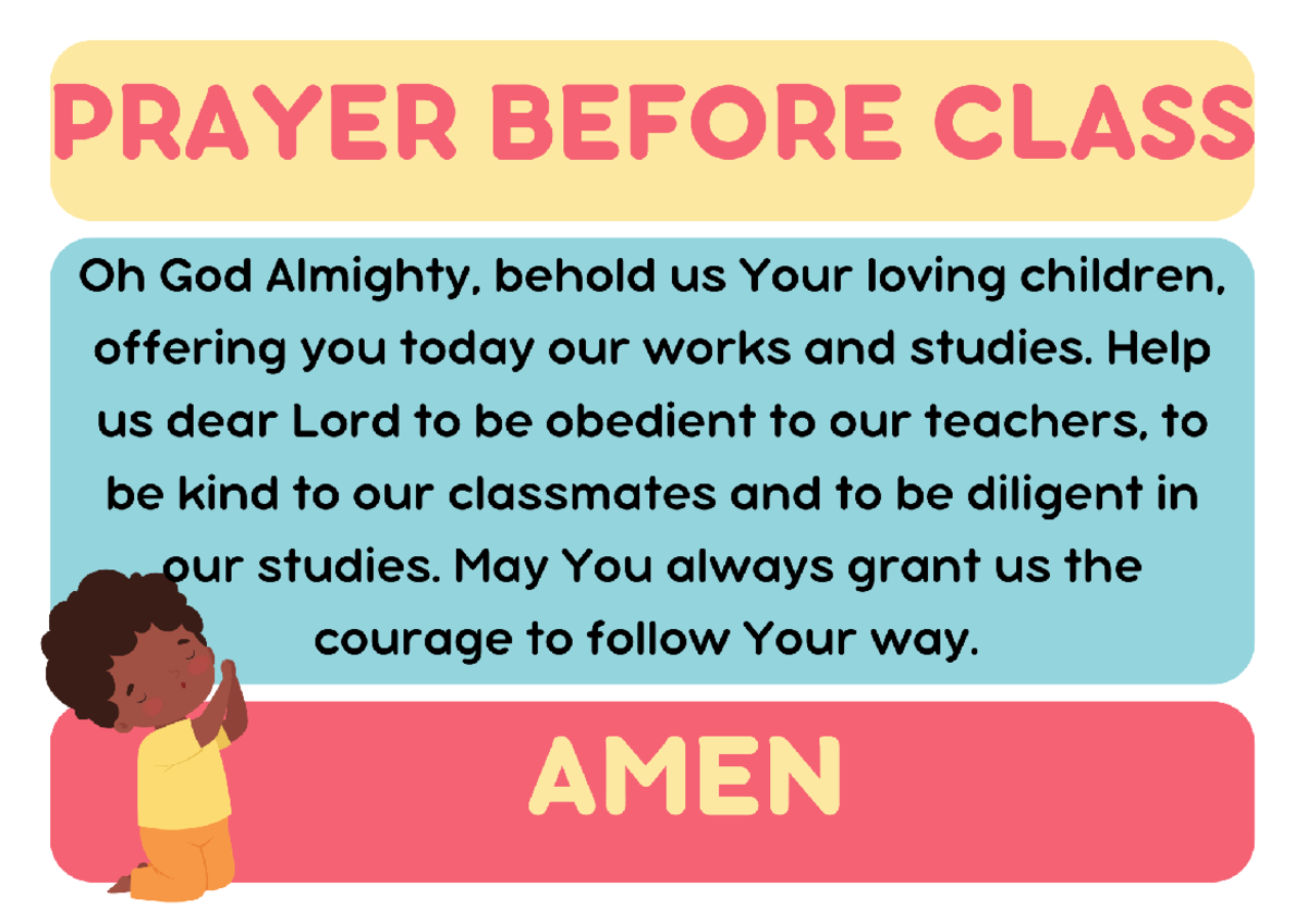 Prayer Before and After Class - Na-uh - Studocu