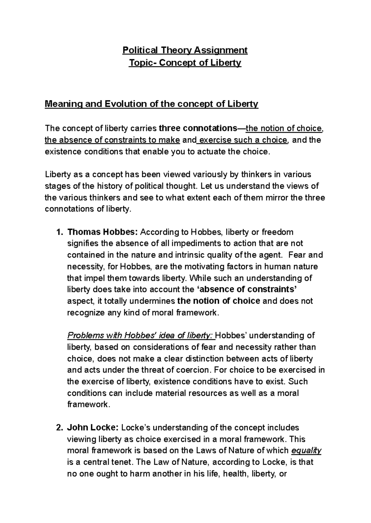 POLITICAL THEORY: ANALYSIS OF LIBERTY CONCEPTS AND EVOLUTION - Studocu