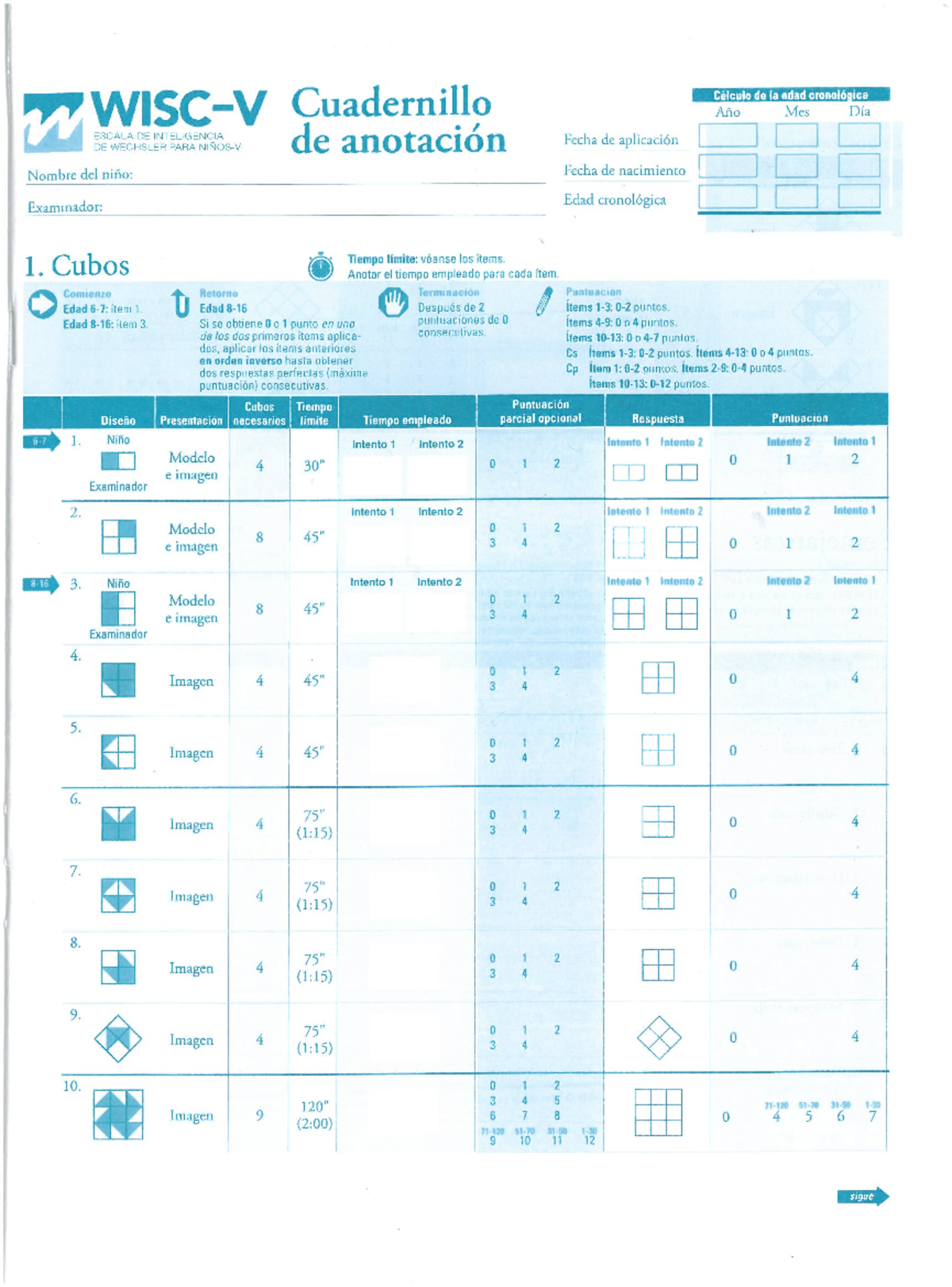 Prueba Psicométricas Manual WISC- V Escala de Inteligencia de Wechsler ...