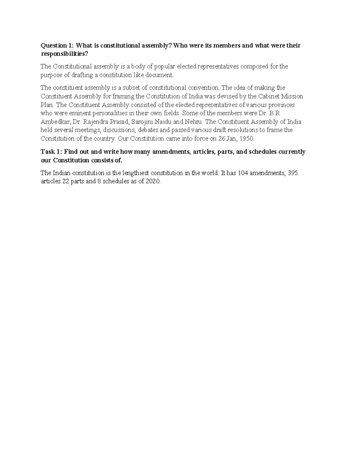 Final Draft on Constitutional Assembly (COI) and Amendments - Studocu