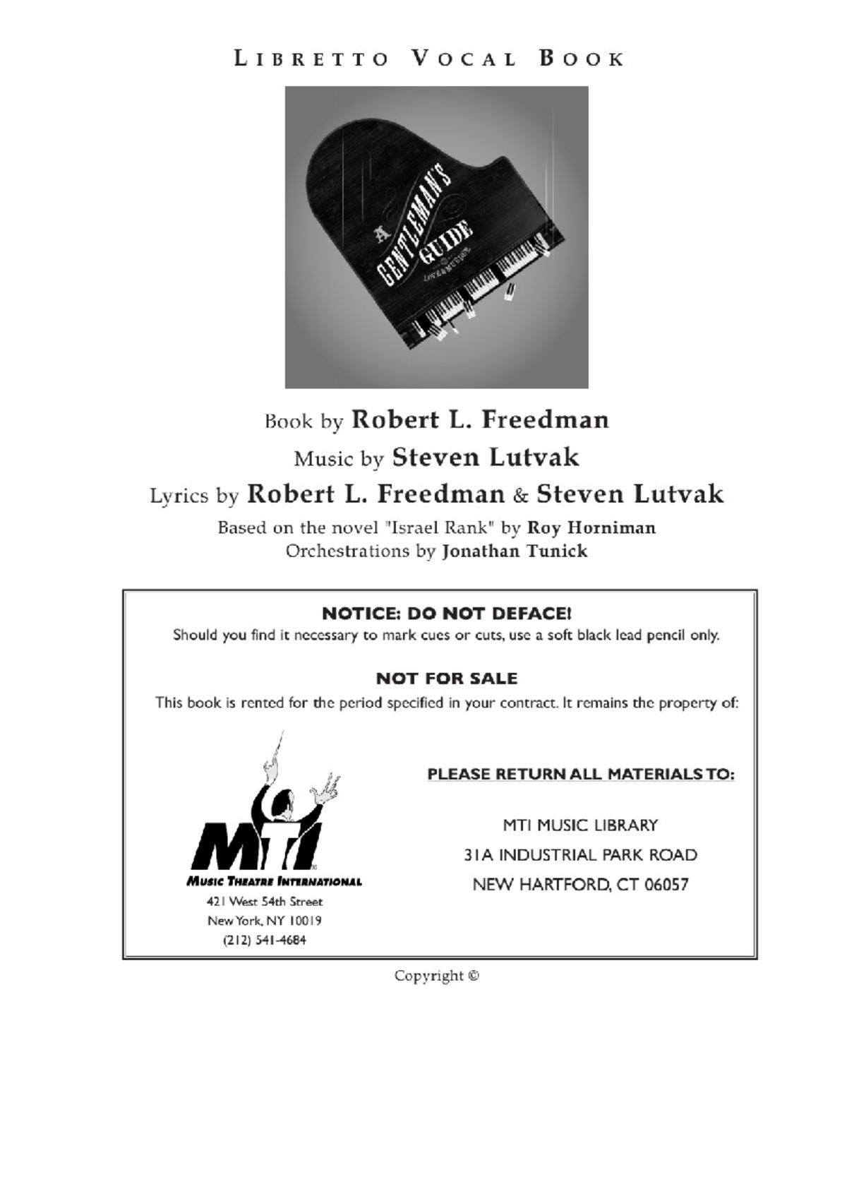 A Gentleman's Guide to Love and Murder Script (Musical Libretto) - Studocu