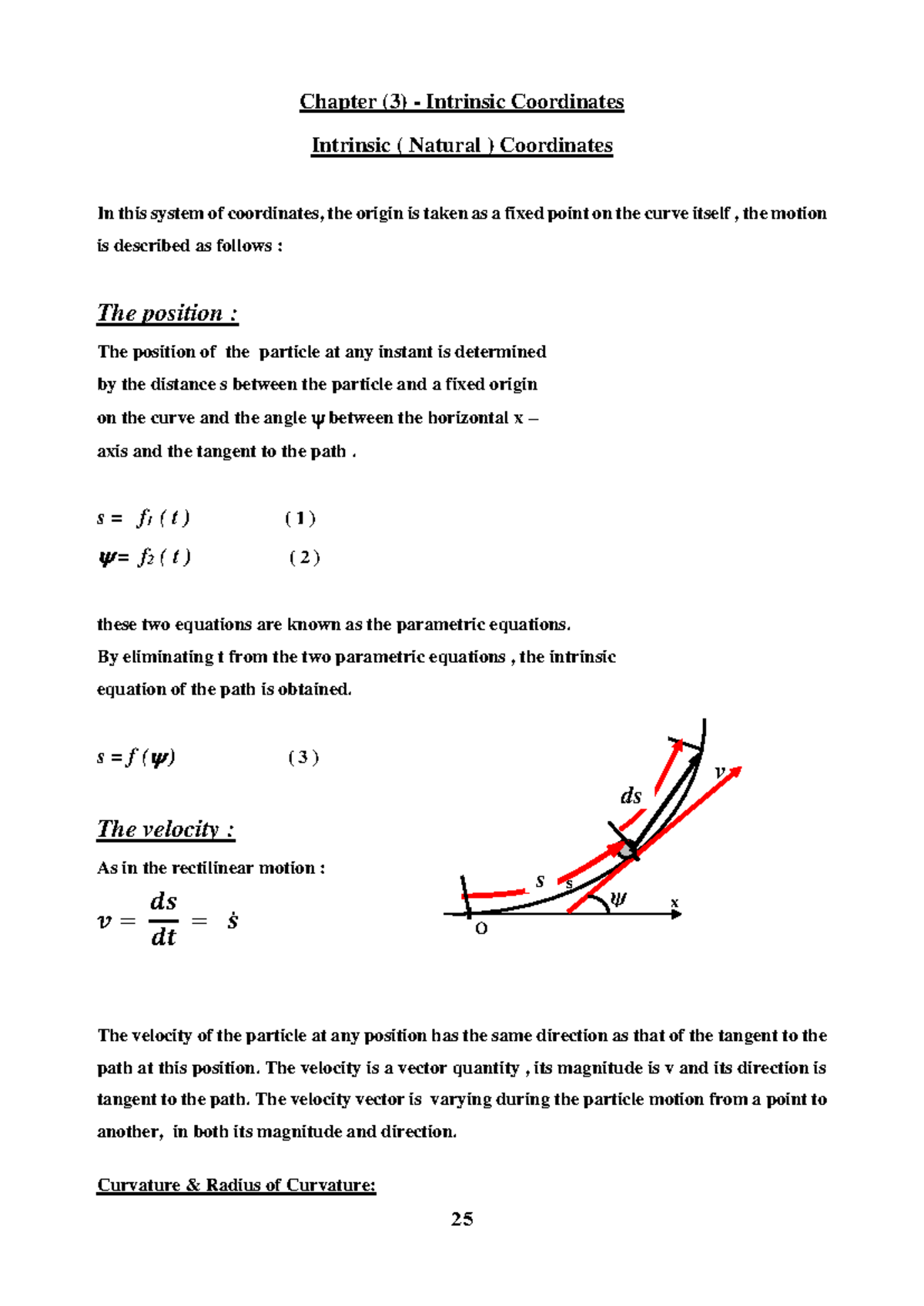 03. Chapter (3) - Intrinsic Coordinates & Motion Analysis - Studocu