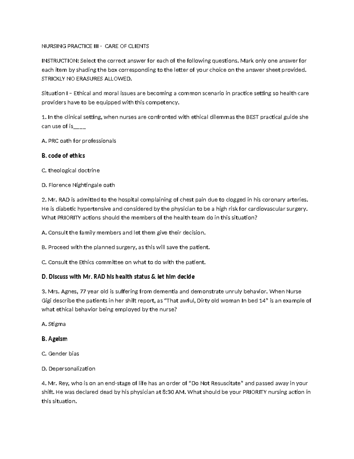 NURSING PRACTICE III (NP3) - July 2021 Proofreading Guide and Review ...