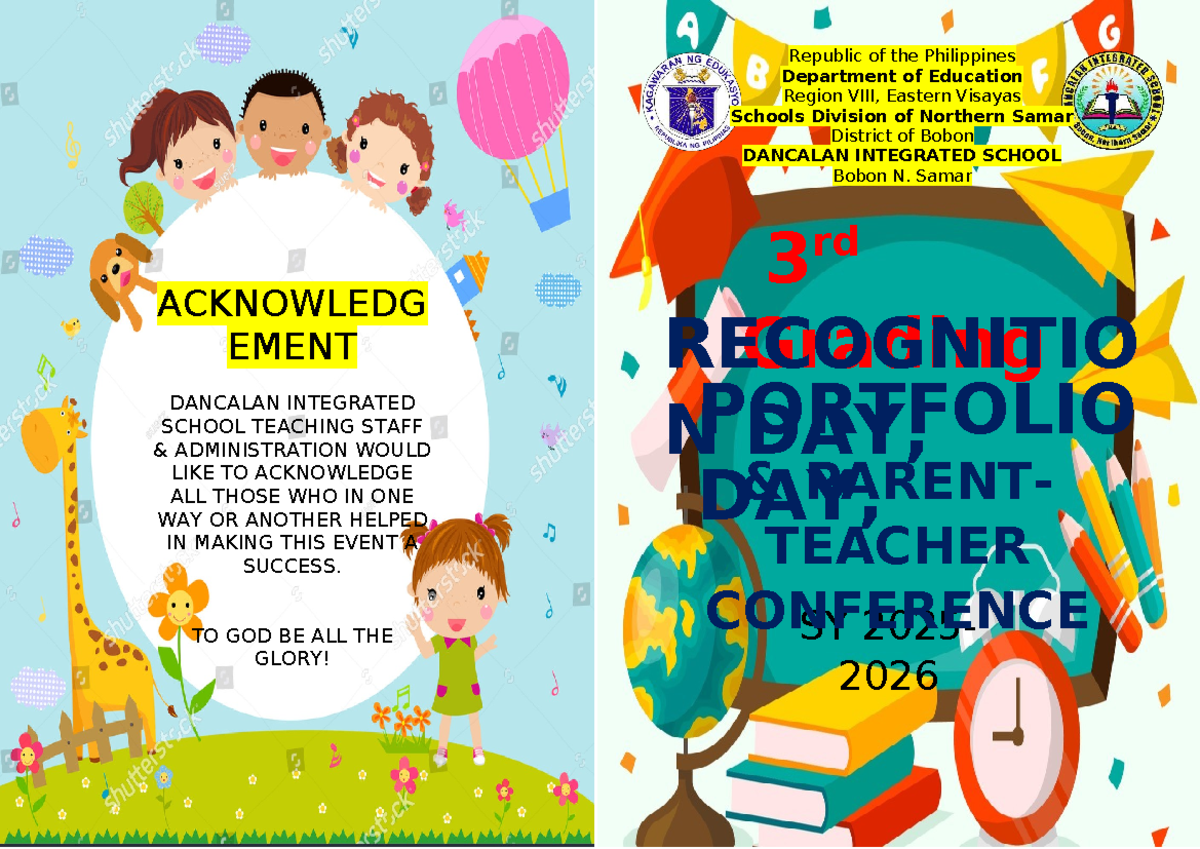 Programme for Recognition Day at Dancalan Integrated School SY 2025 ...