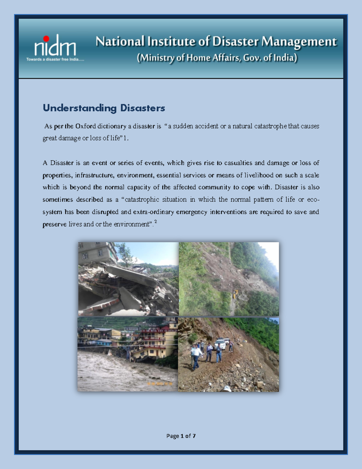 Disaster Management: Phases, Causes, and Onset Speed Analysis - Studocu