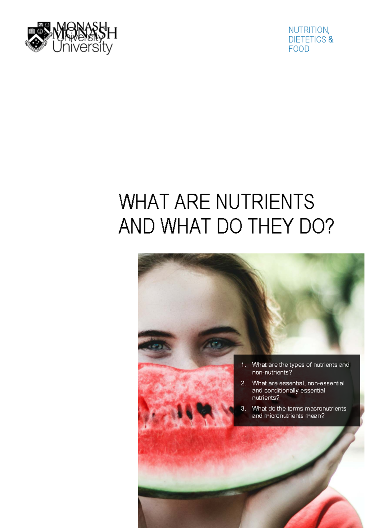 NUTRITION 101: Understanding Nutrients, Their Types & Functions - Studocu