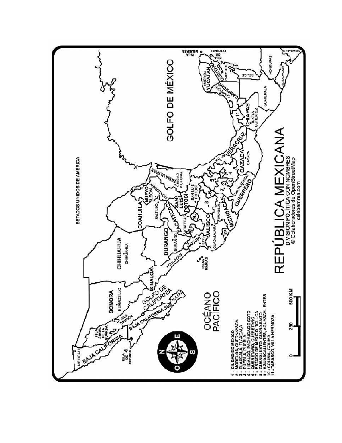 Mapa de la República Mexicana: División Política y Geográfica - Studocu