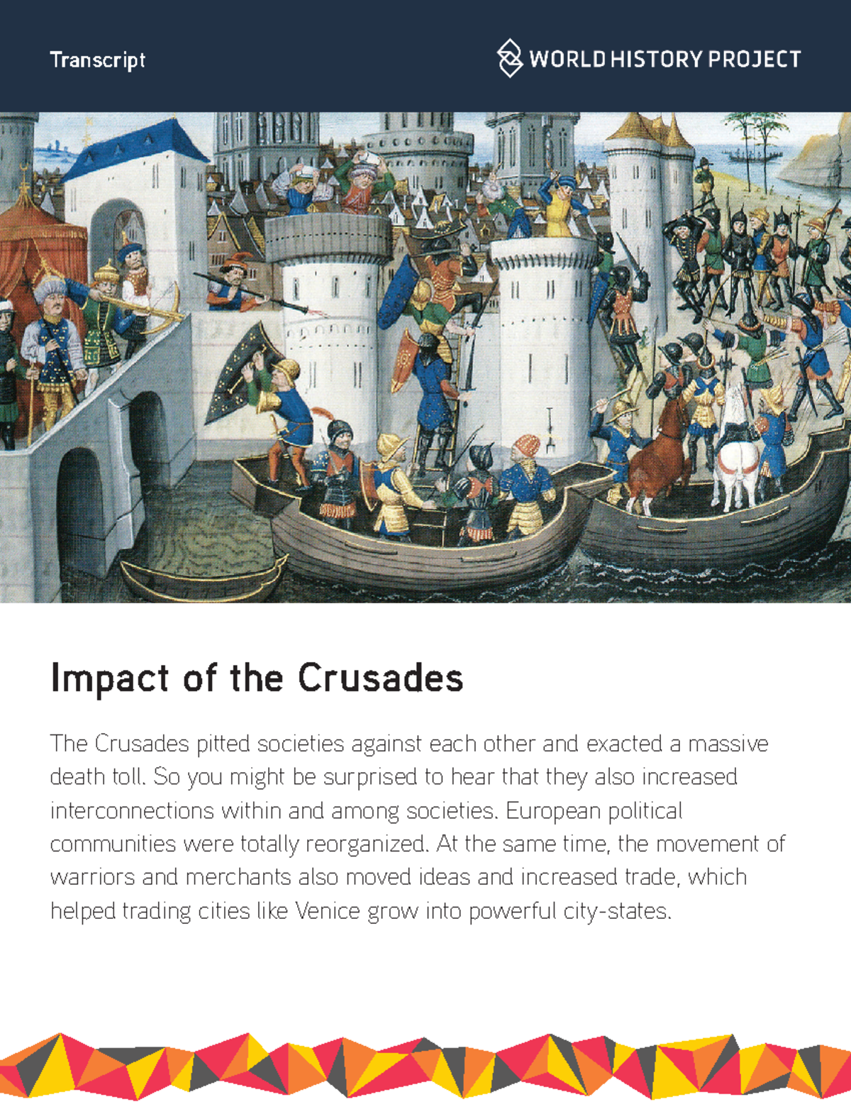 Impact-of-the-Crusades-Khan-Academy - Transcript Impact of the Crusades ...