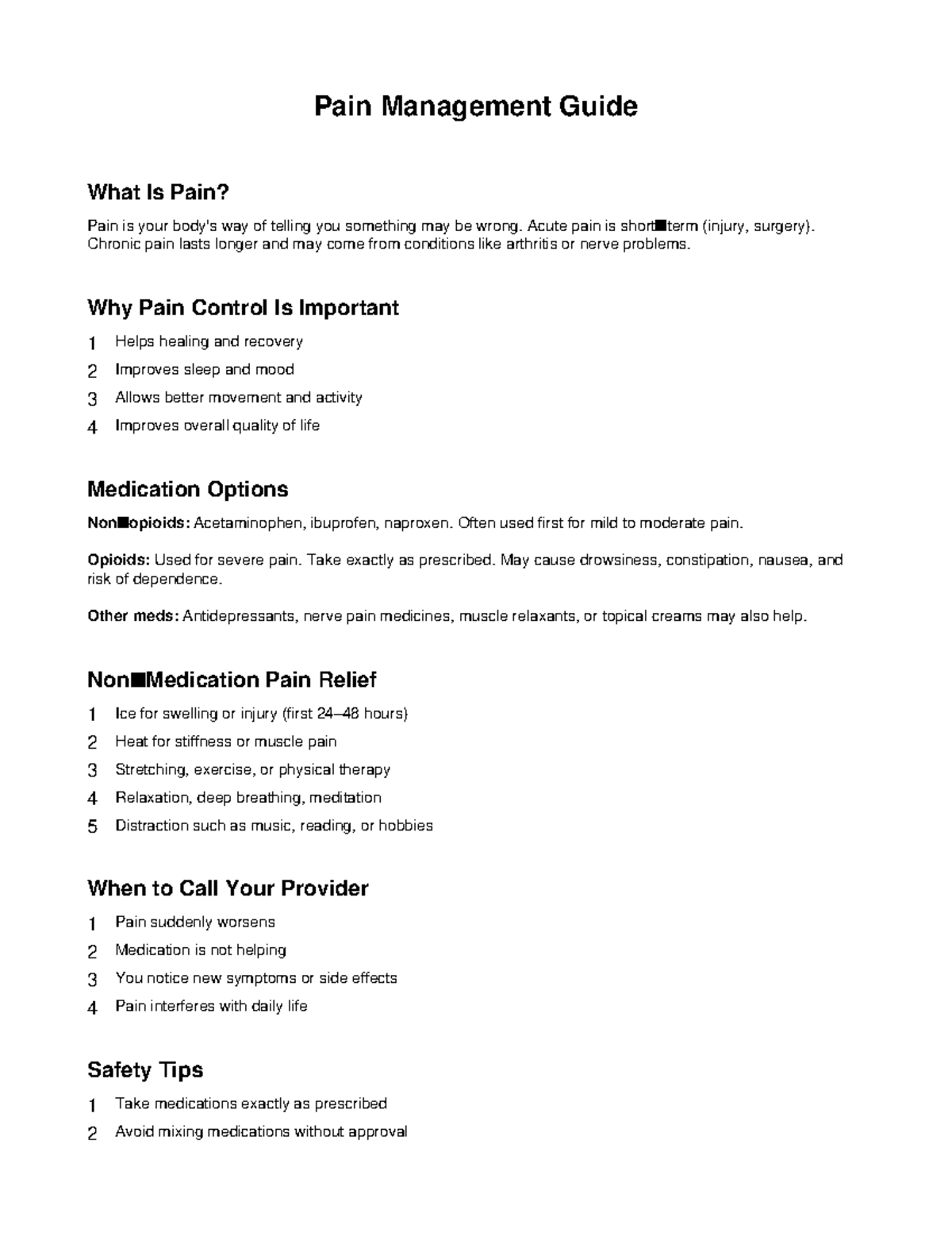 Pain Management Guide: Understanding and Controlling Pain - Studocu