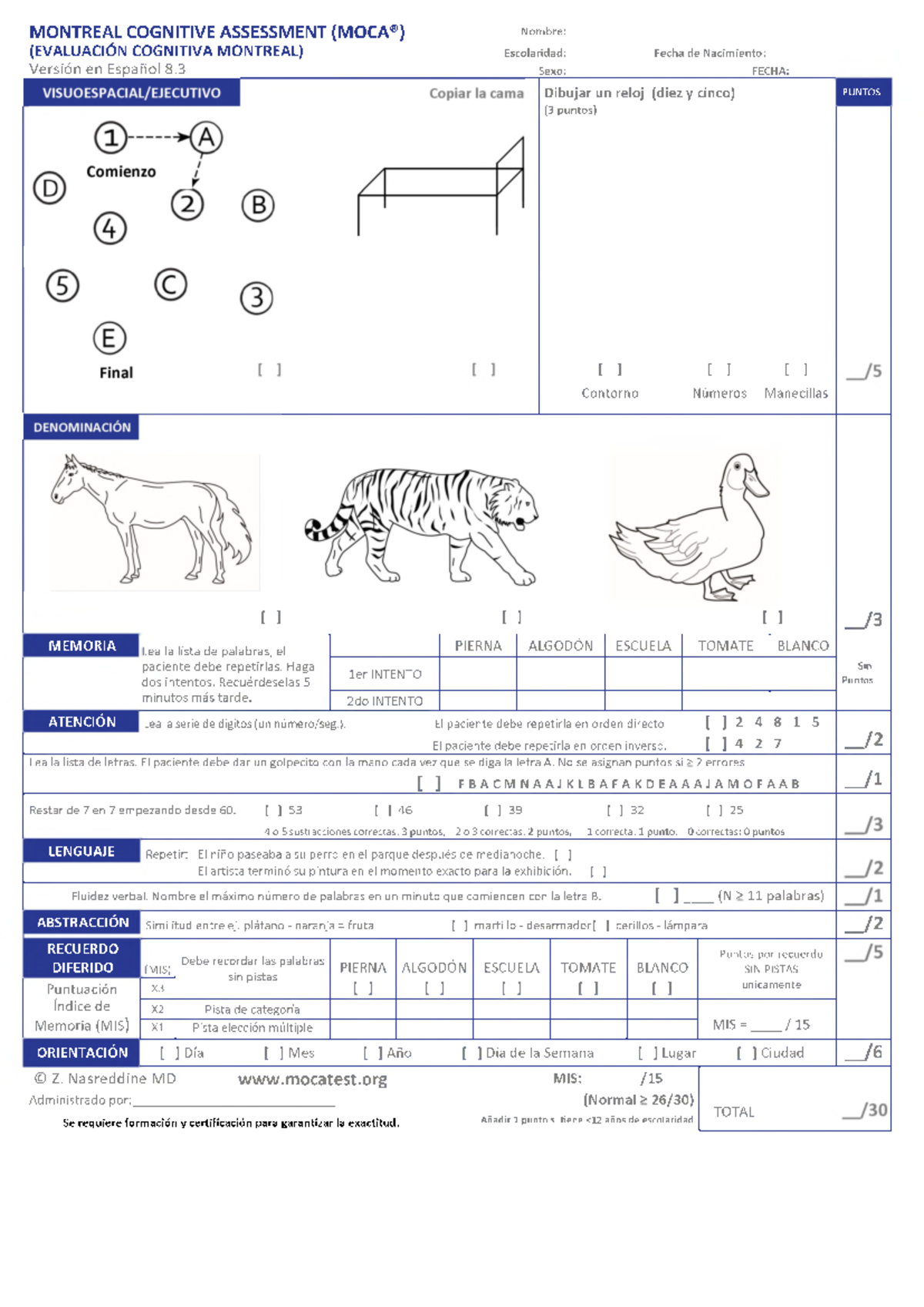 Montreal cognitive assessment Moca - MONTREAL COGNITIVE ASSESSMENT ...