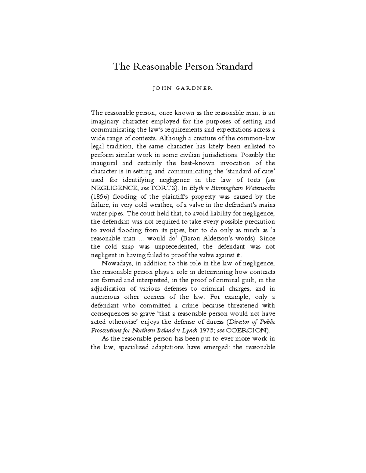 Reasonable Person Standard: Legal Insights and Applications - Studocu