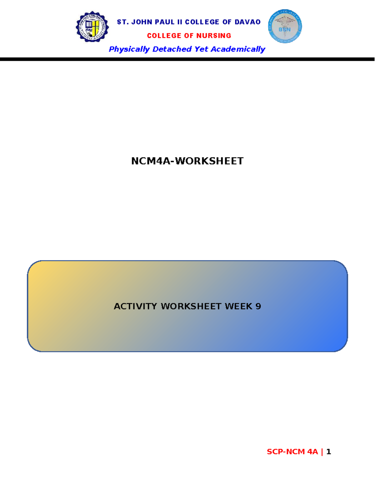 NCM4A Week 9 Activity Worksheet: Heat Stroke & Hypothermia - Studocu