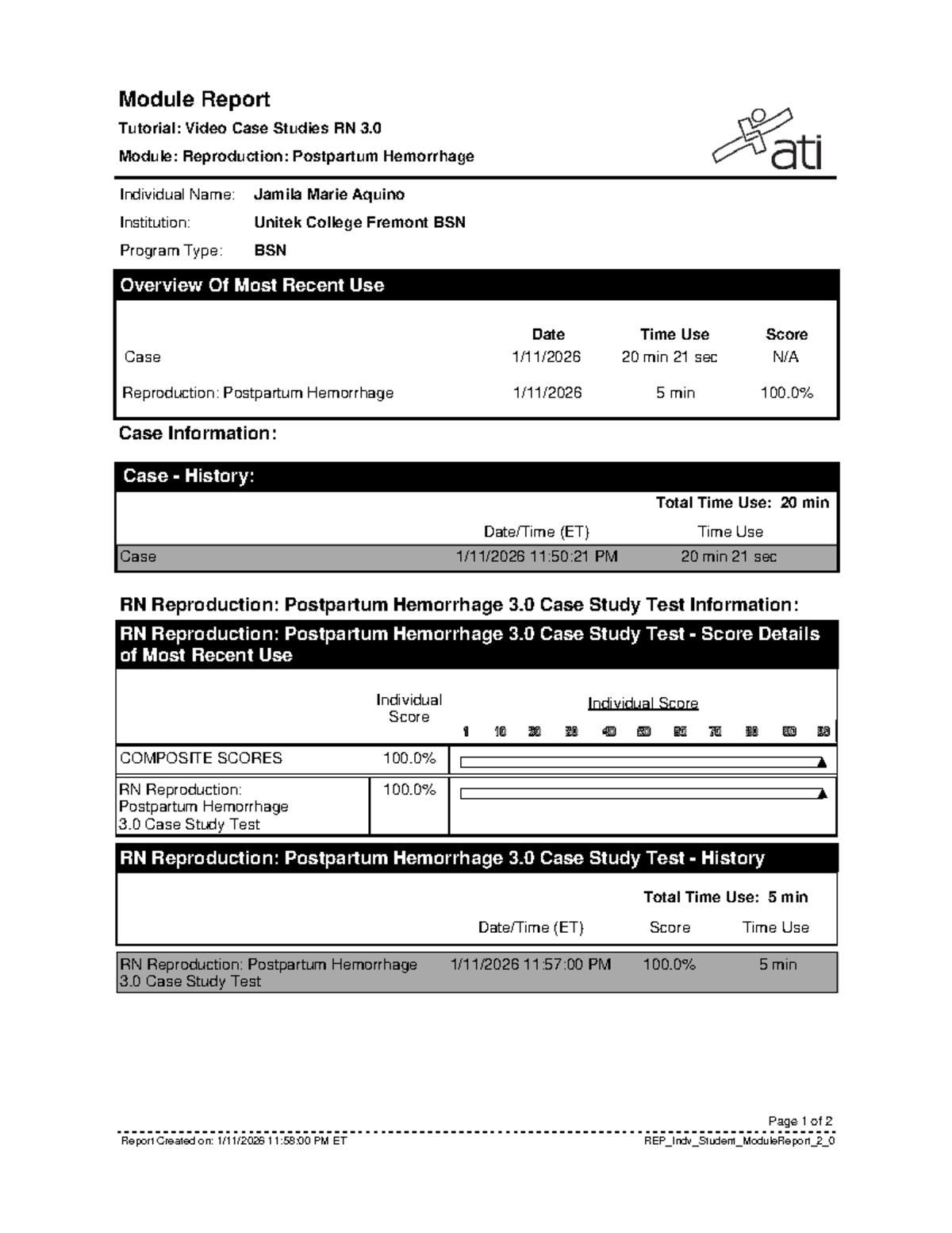 ATI Case Study Report: RN 3.0 Postpartum Hemorrhage Analysis - Studocu