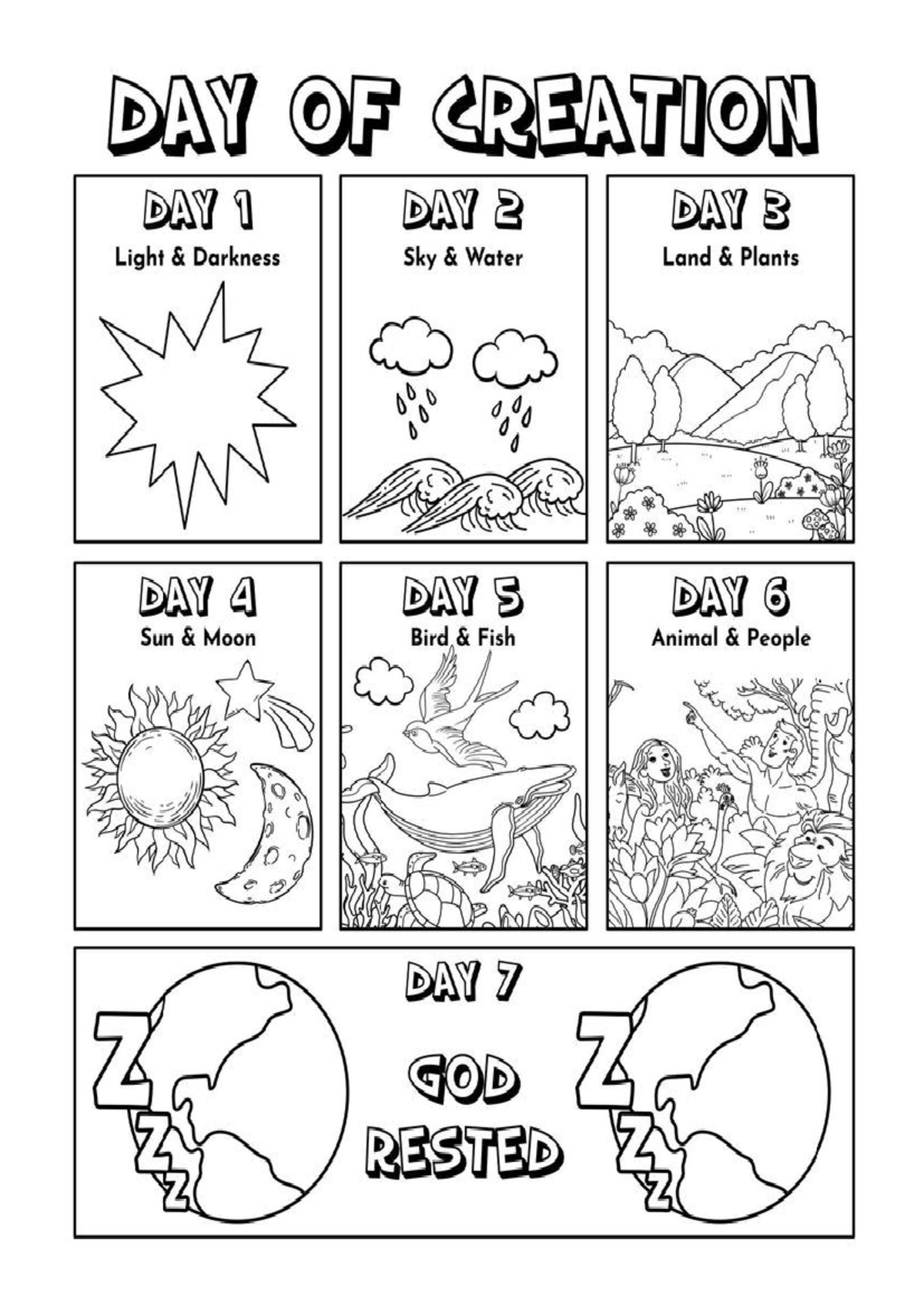 Creation Worksheet: Days of Creation Overview (BUWWIPFRUITFULQDR) - Studocu