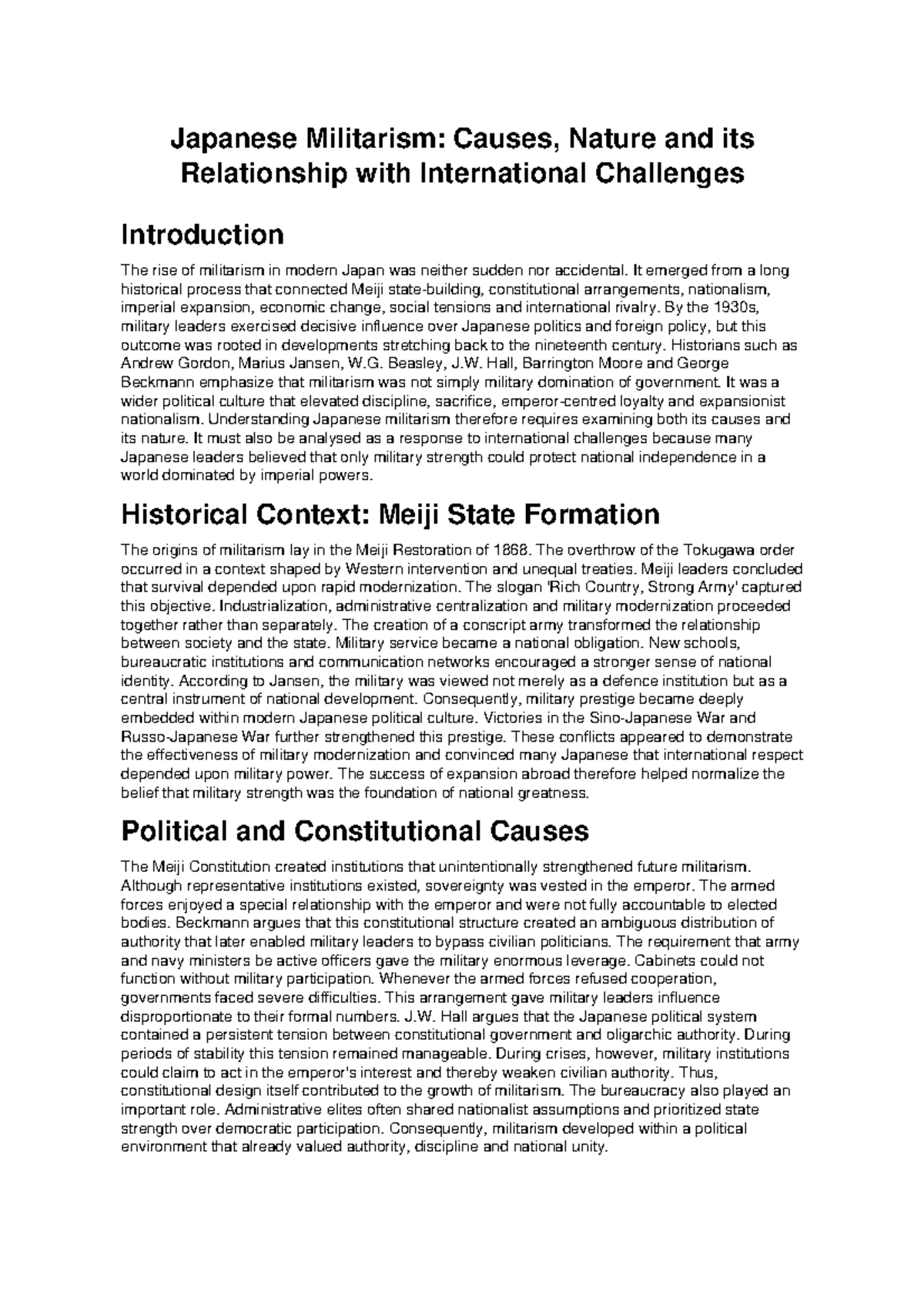 Japan Militarism: Causes, Nature & International Challenges ...