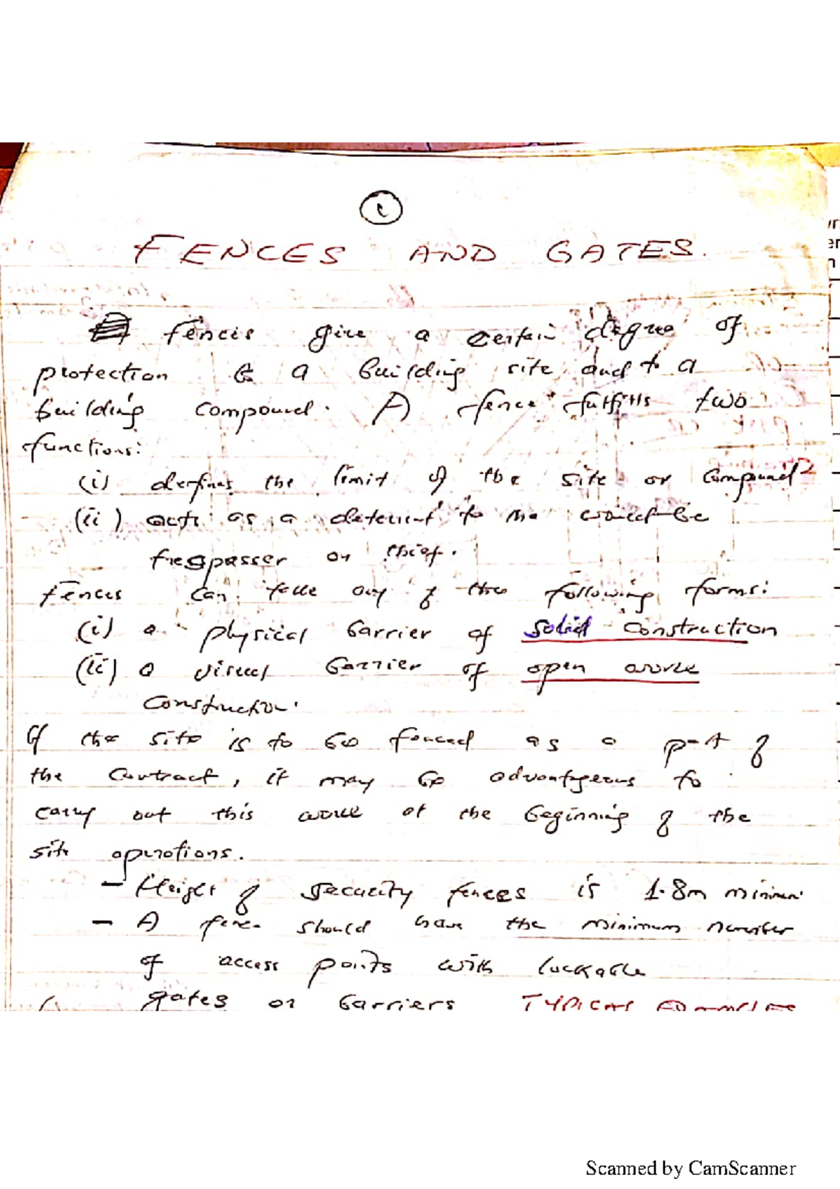 Fences and Gates: Construction and Security Overview (C) - Studocu