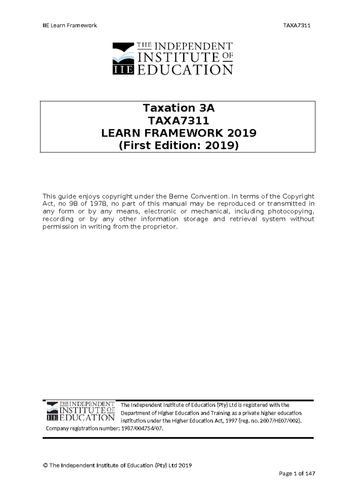 Taxation 3A - Comprehensive Study Notes for Success - Studocu