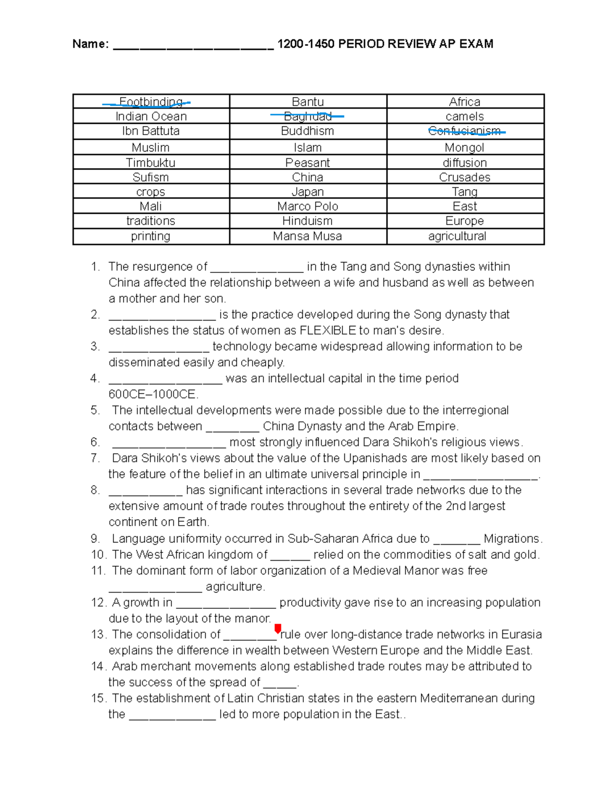 1200-1450 AP Exam Period Review: Key Concepts & Topics - Studocu