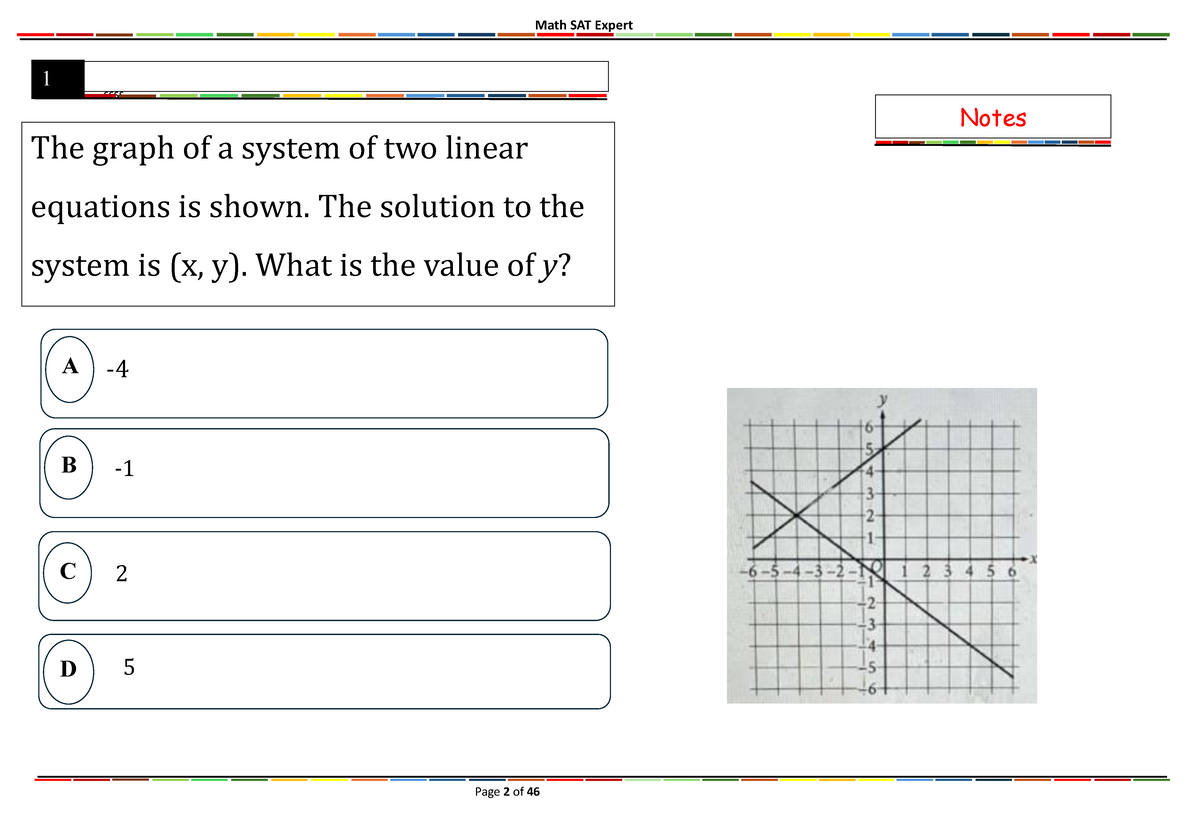 Math SAT Expert Notes: Key Concepts and Practice Problems - Studocu