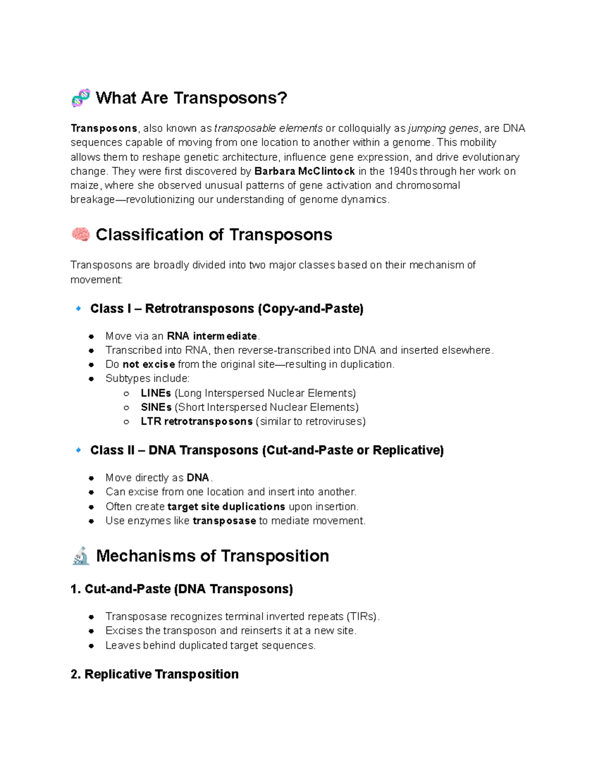Transposons: Understanding Their Role in Genome Dynamics and Evolution ...