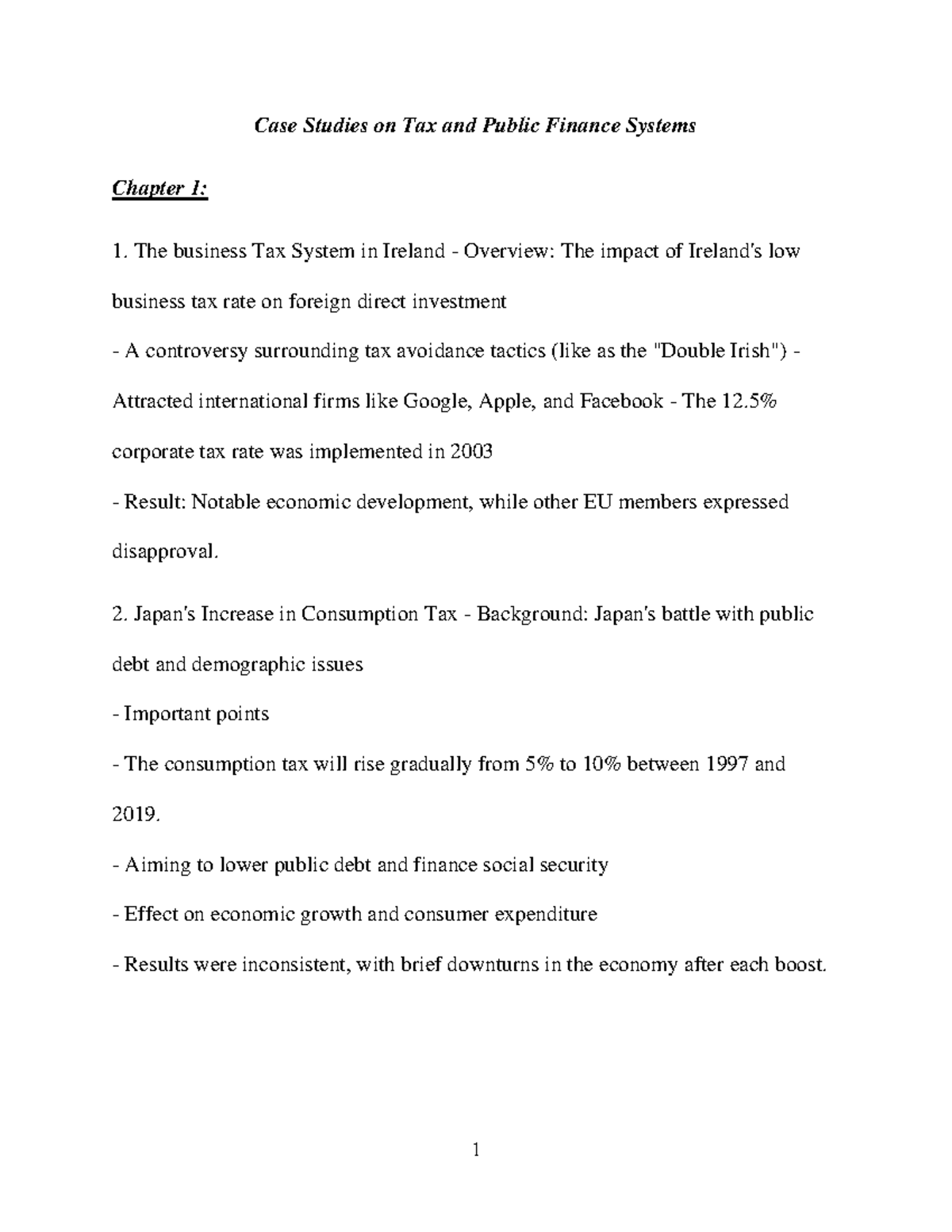 Case Studies on Tax and Public Finance Systems: Insights and Impacts ...