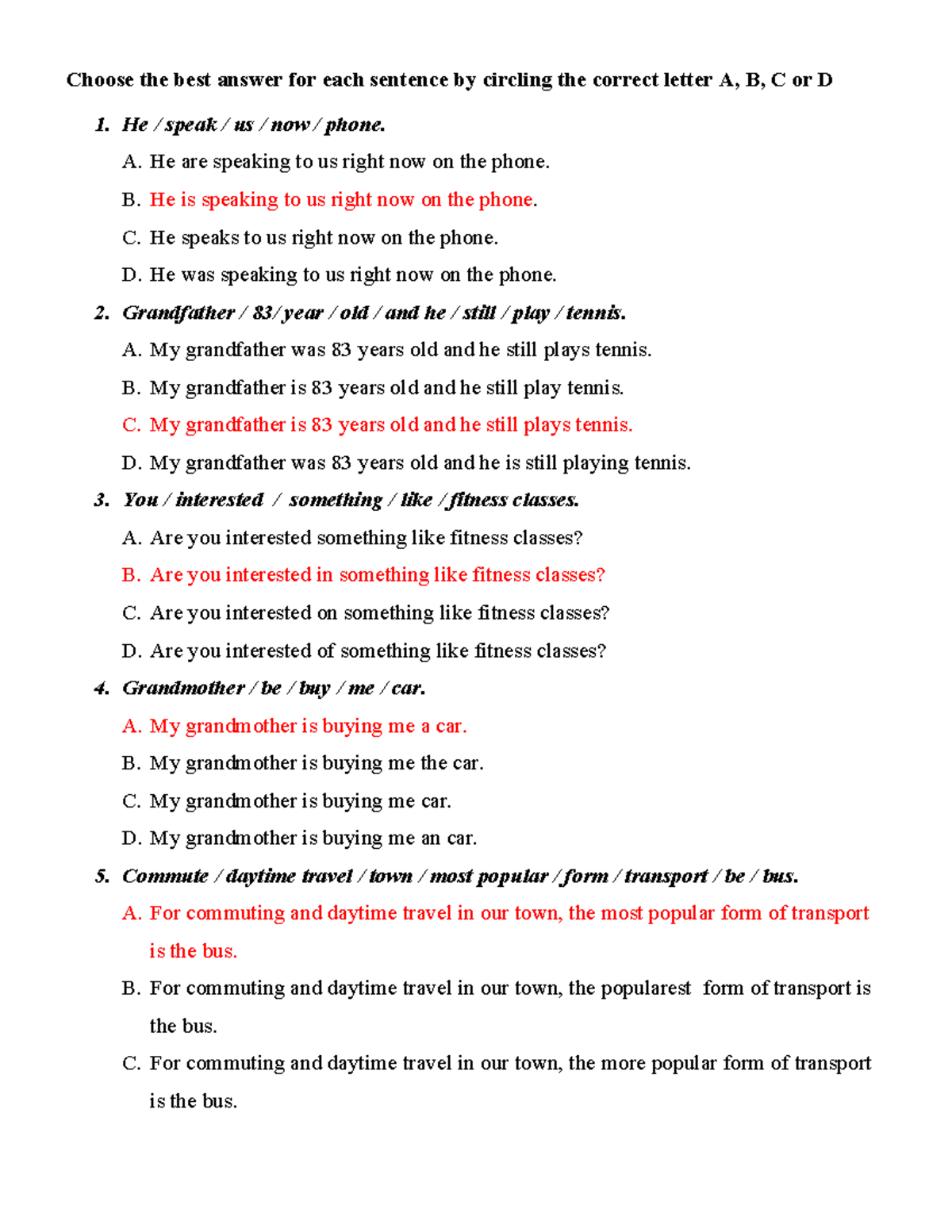 Writing B1 - LIFE: Multiple Choice Questions and Answers - Studocu