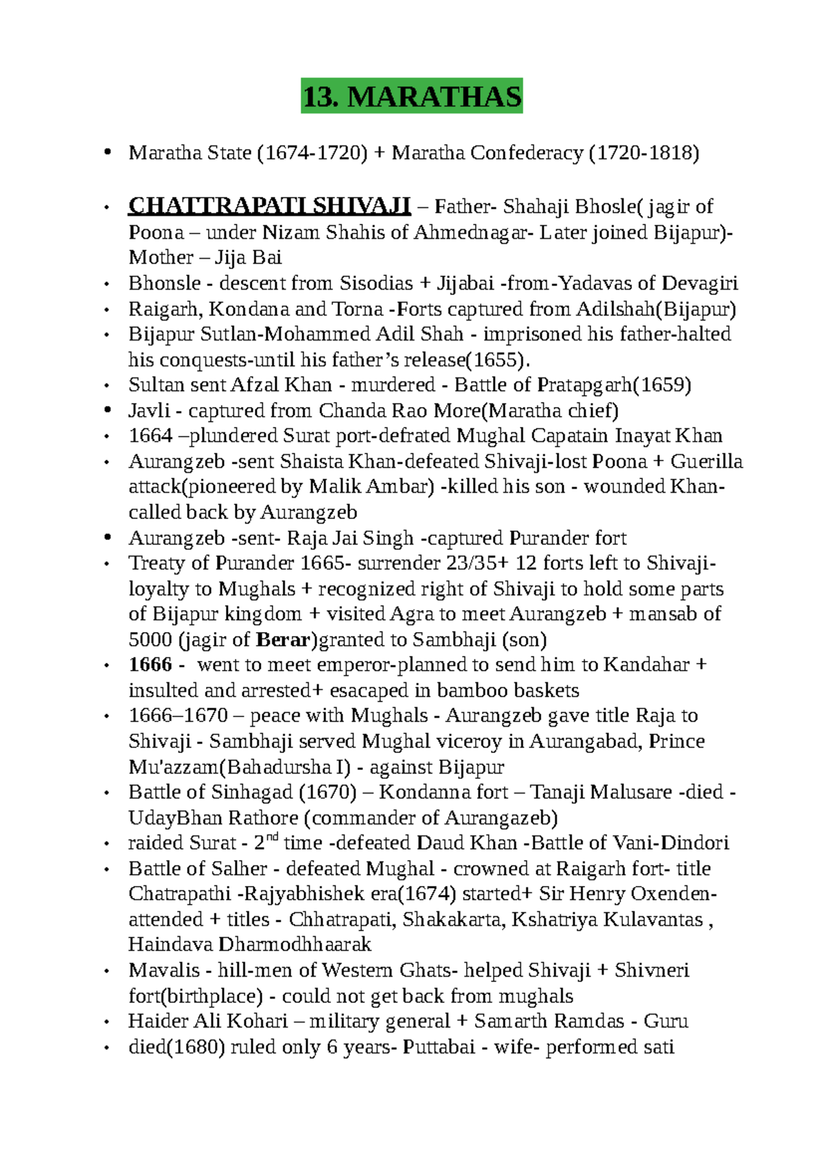 13. Marathas: A Comprehensive Study of the Maratha Empire - Studocu