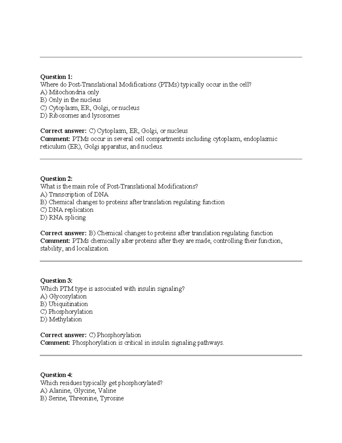 PTM Study Guide: Key Concepts and Mechanisms Explained - Studocu