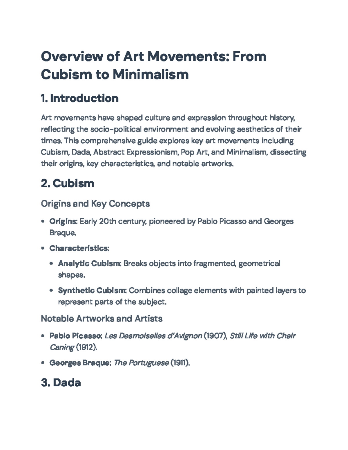 Overview of Art Movements: Key Characteristics and Notable Artists ...