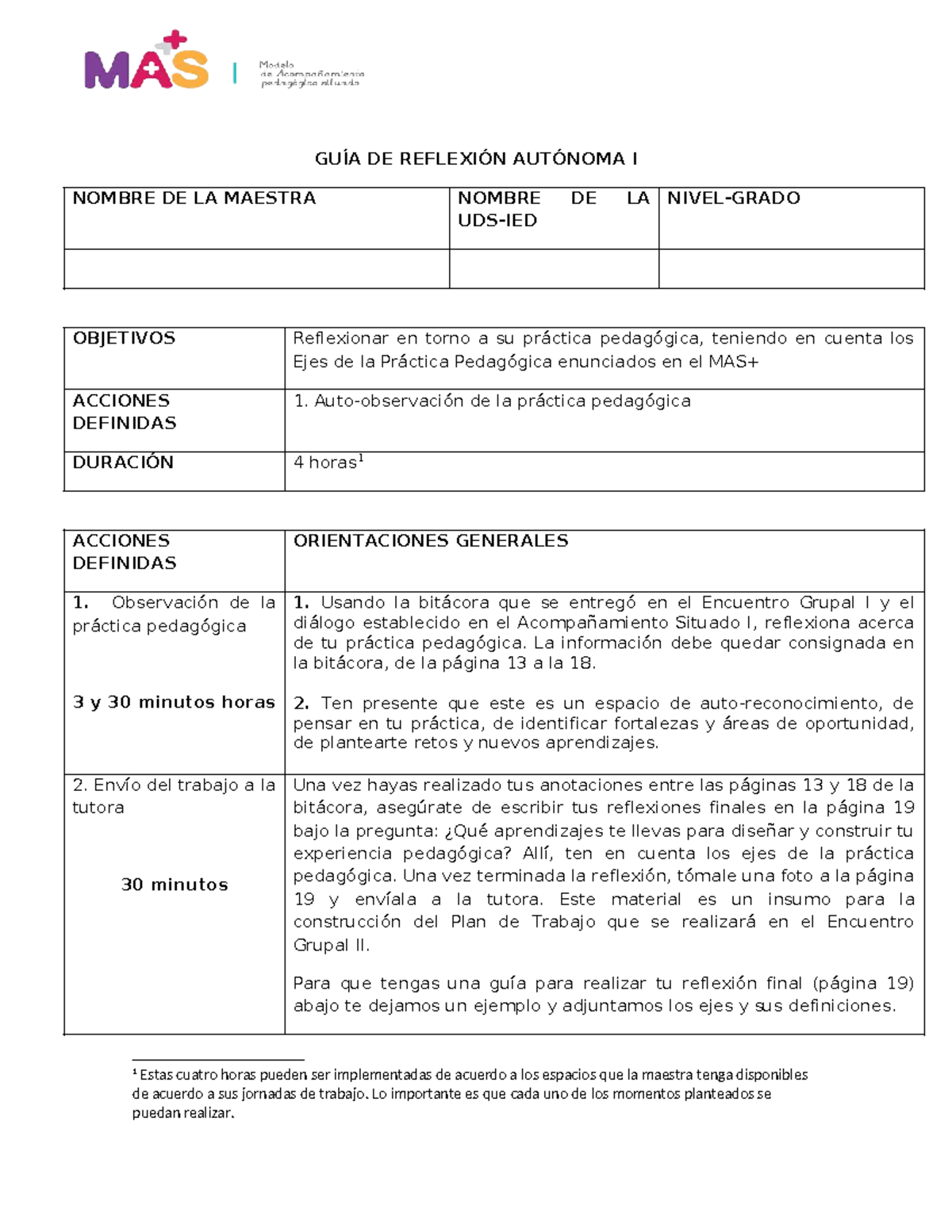 GUÍA DE REFLEXIÓN AUTÓNOMA I: PRÁCTICA PEDAGÓGICA Y DESARROLLO - Studocu