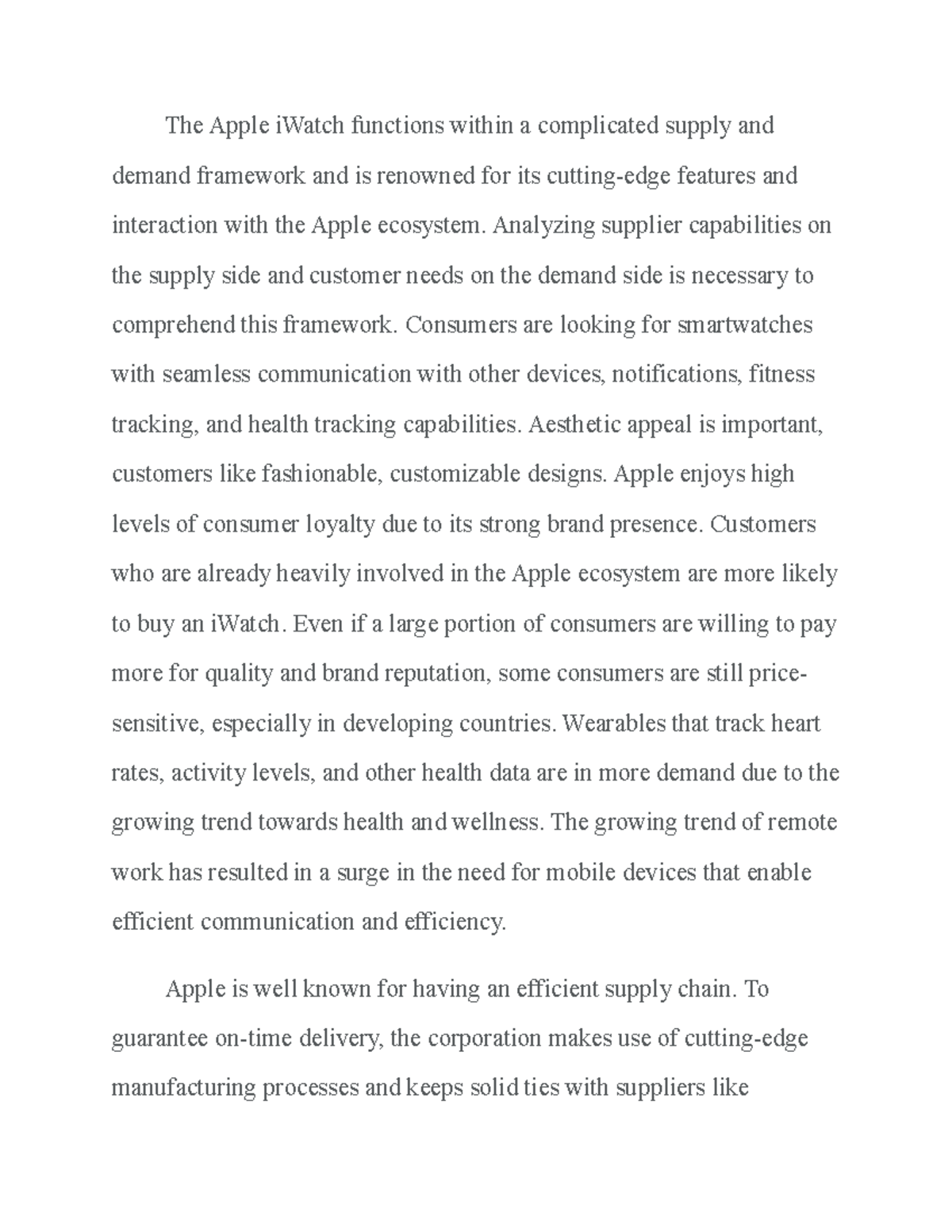 Studoc - milestone one - The Apple iWatch functions within a ...