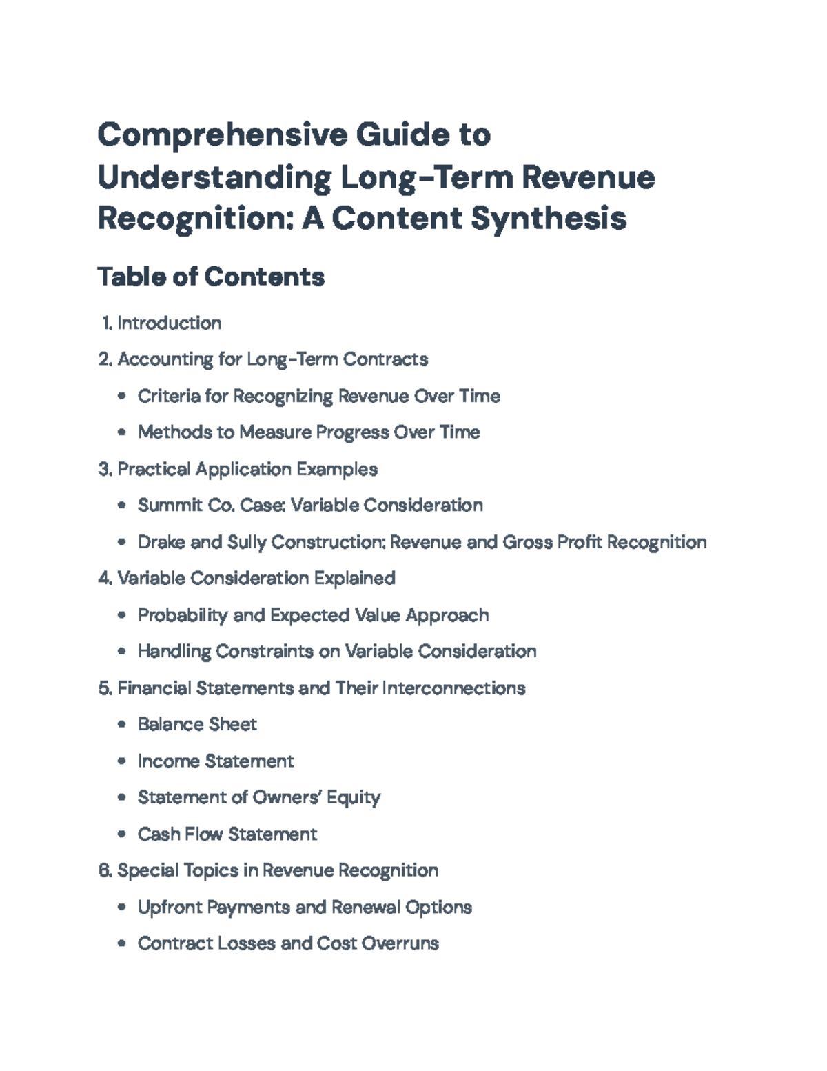 Comprehensive Guide to Long-Term Revenue Recognition for Accounting ...