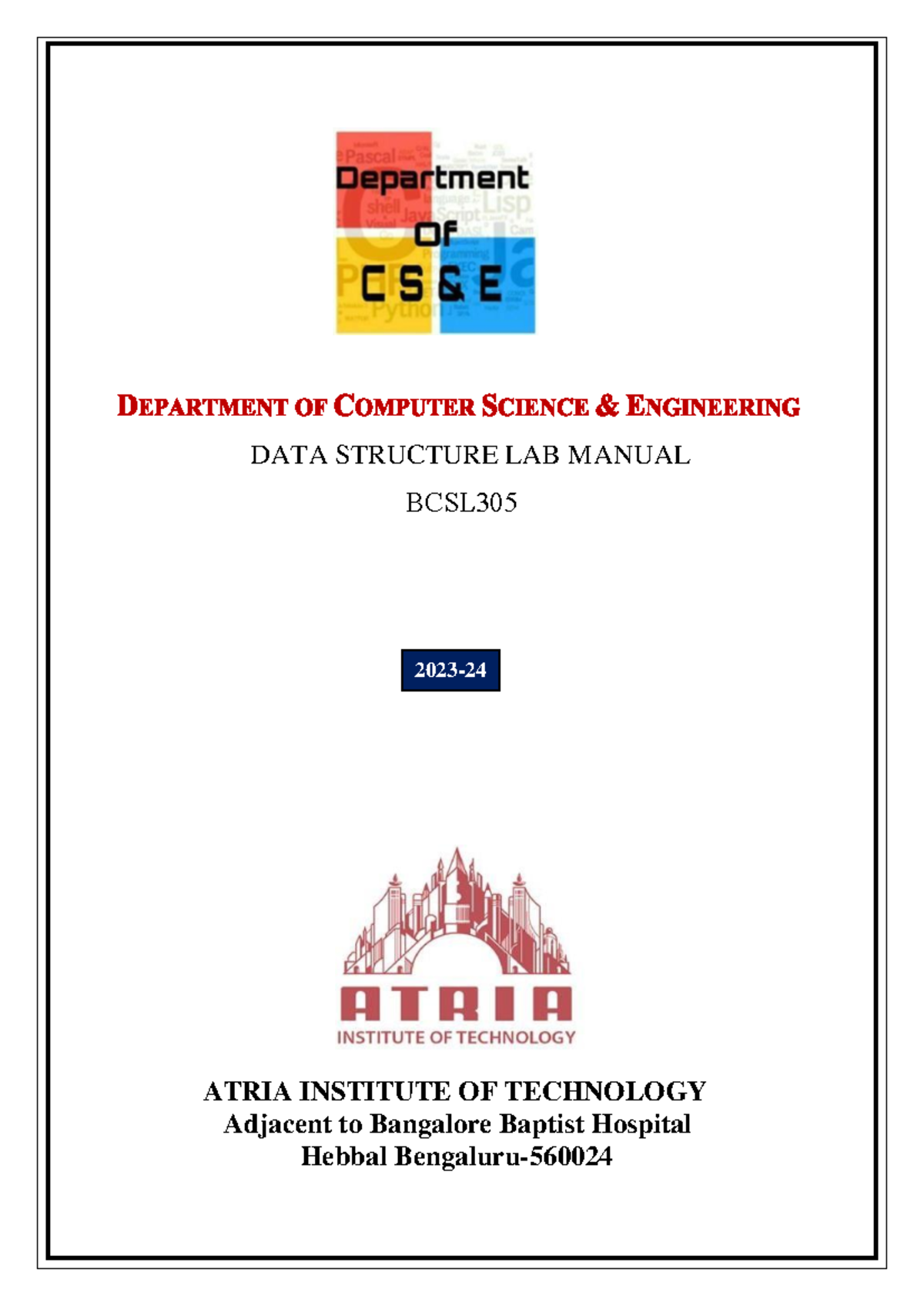 Manual 2 - Good - DATA STRUCTURE LAB MANUAL BCSL ATRIA INSTITUTE OF ...