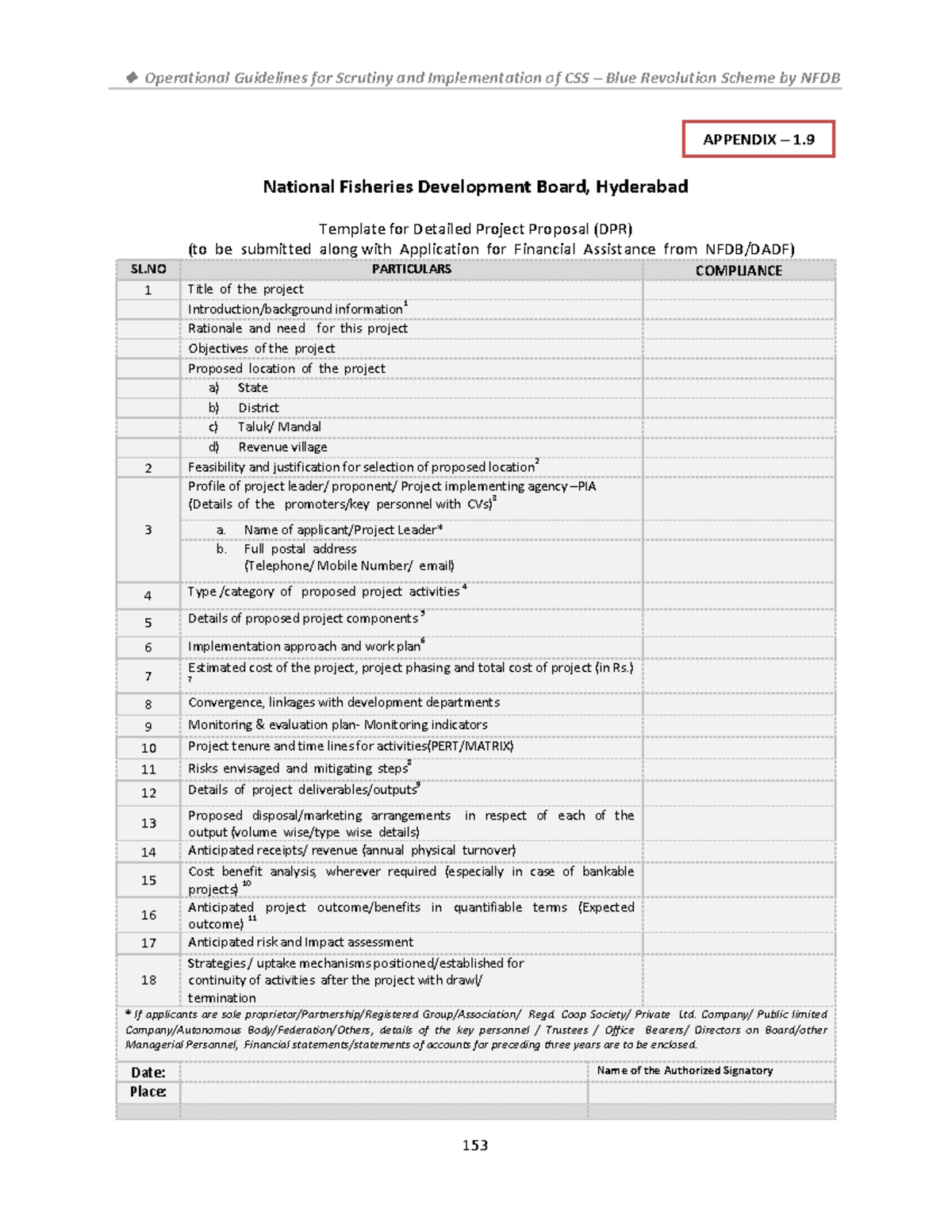 DPR Template for Project Proposal in Fisheries Development (NFDB) - Studocu