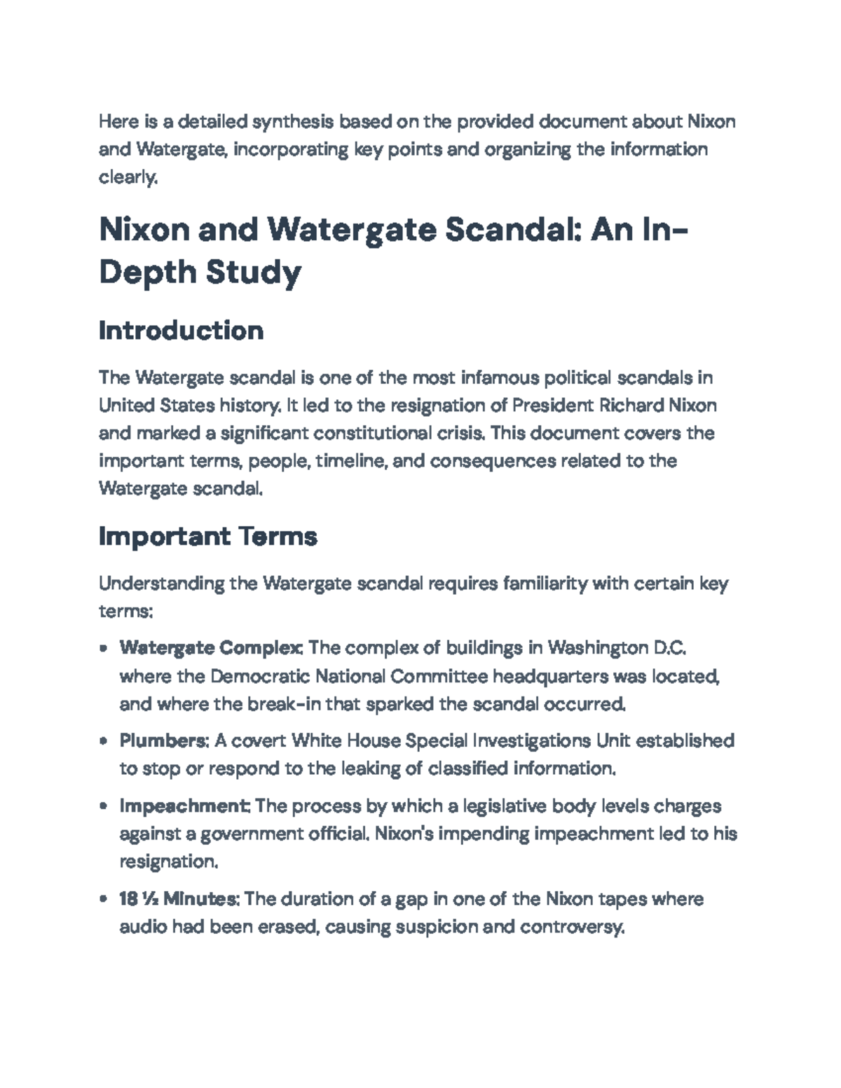 Nixon and the Watergate Scandal: A Comprehensive Overview - Here is a ...