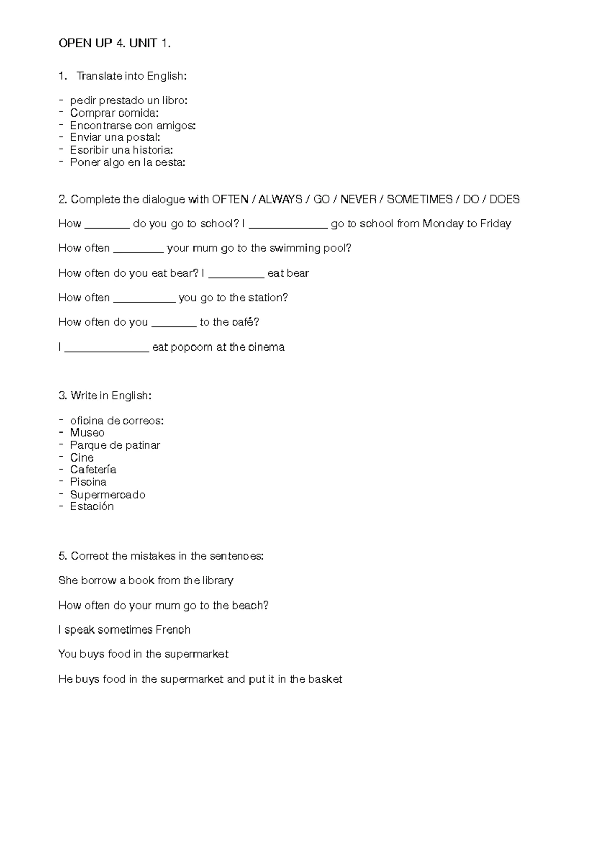 Open Up 5: Unit 2 Study Guide and Notes - Studocu