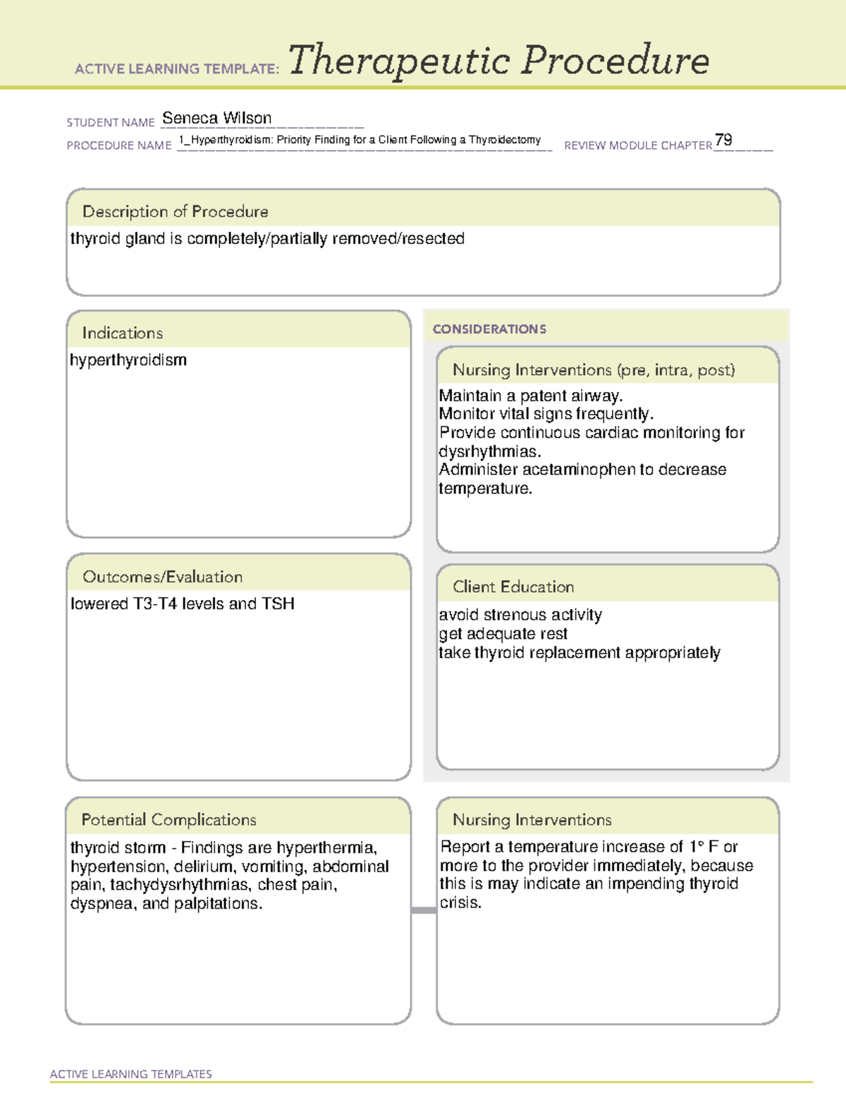 Therapeutic Procedure Template: Hyperthyroidism Post-Thyroidectomy ...
