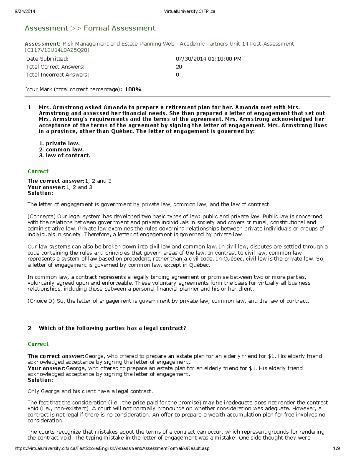 Formal assessment 14 Risk - Assessment >> Formal Assessment Assessment ...